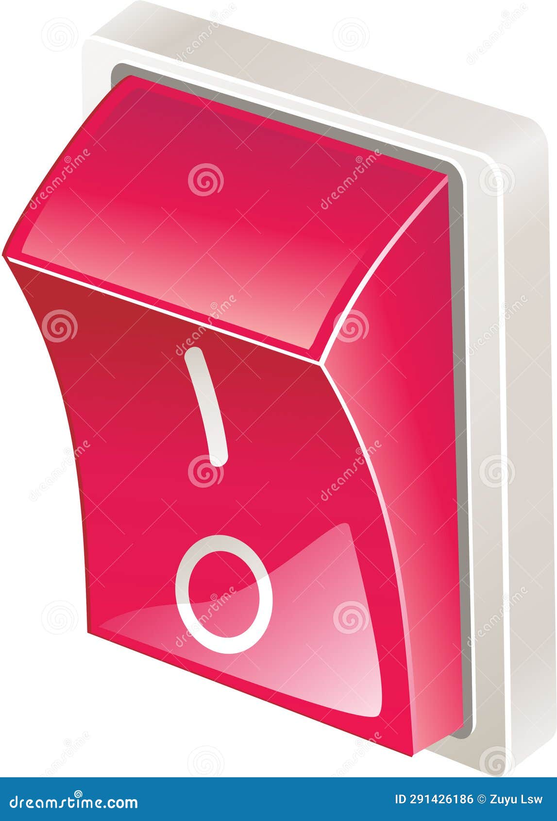 On Off Red Switch. Emergency Red Switch Button Flat Design. Vector ...