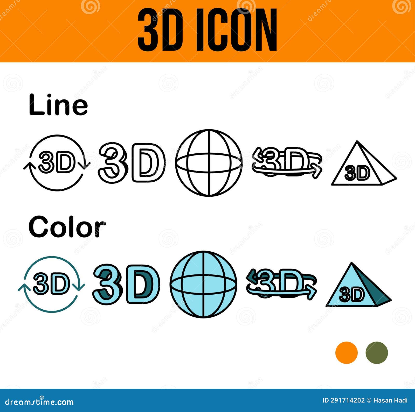 3d Icon Design Set with Simple Style Stock Vector - Illustration of ...