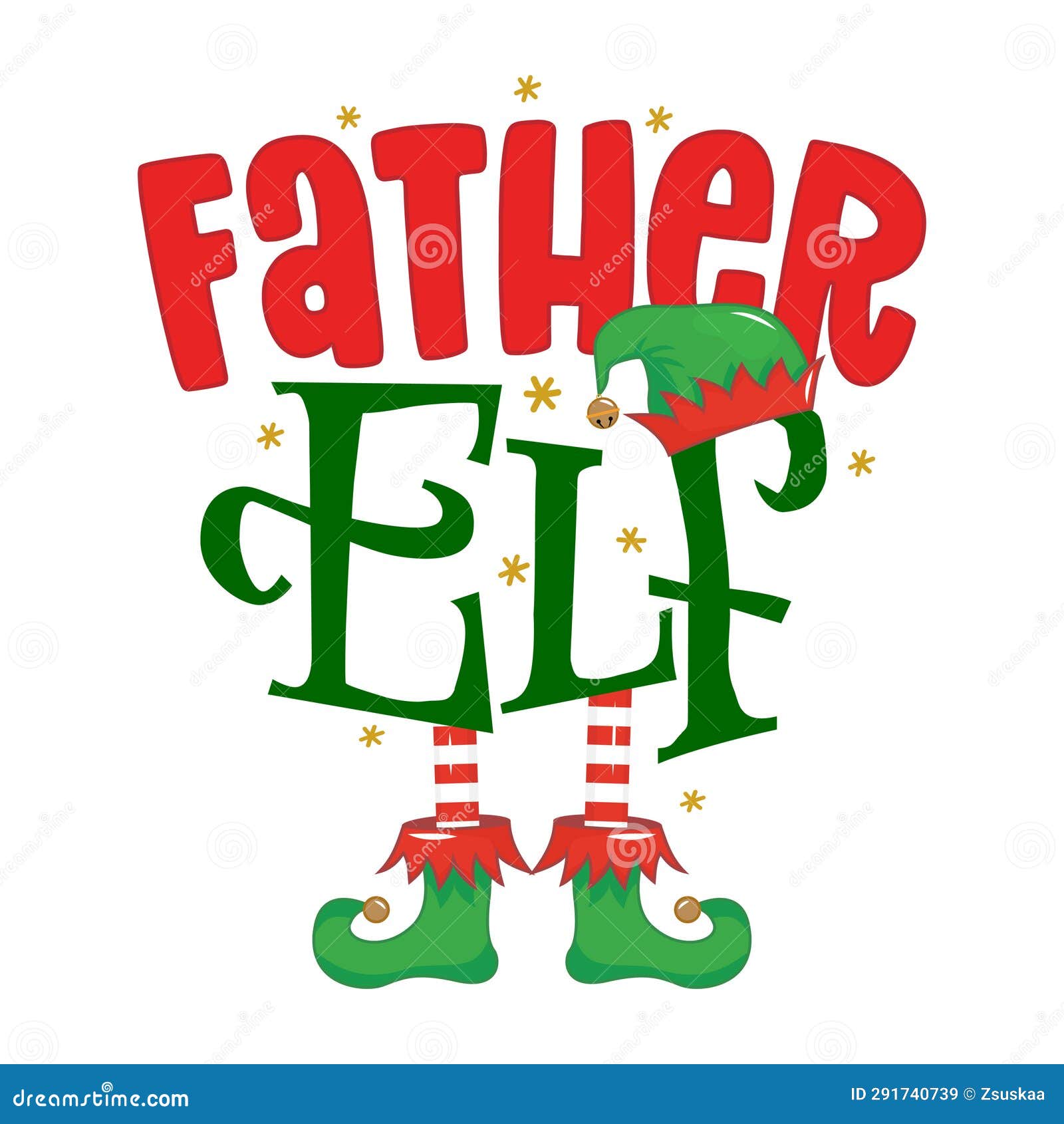 Father Elf - Phrase for Christmas Daddy Clothes or Ugly Sweaters. Stock ...