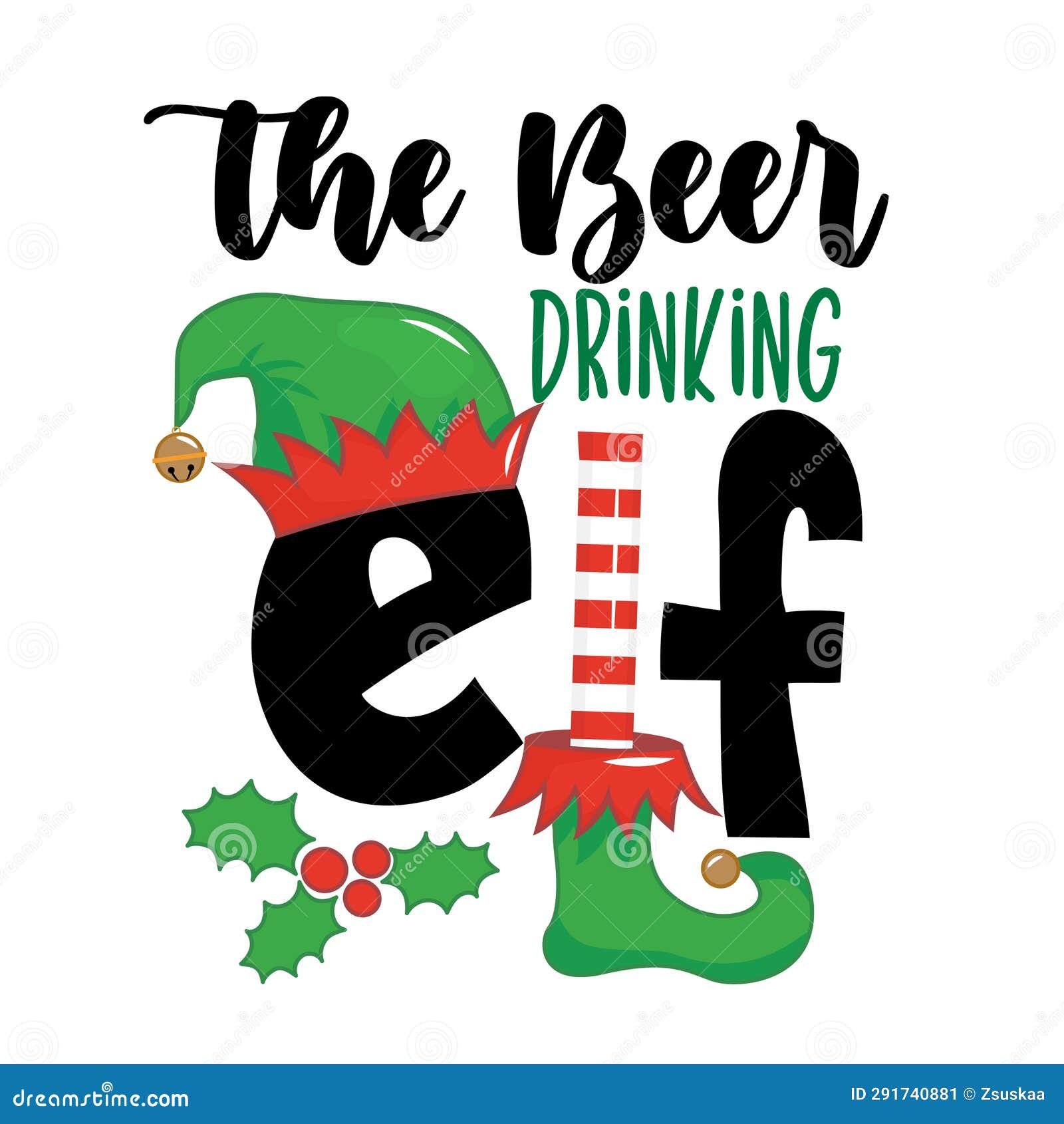 The Beer Drinking Elf - Phrase for Christmas Clothes or Ugly Sweaters ...