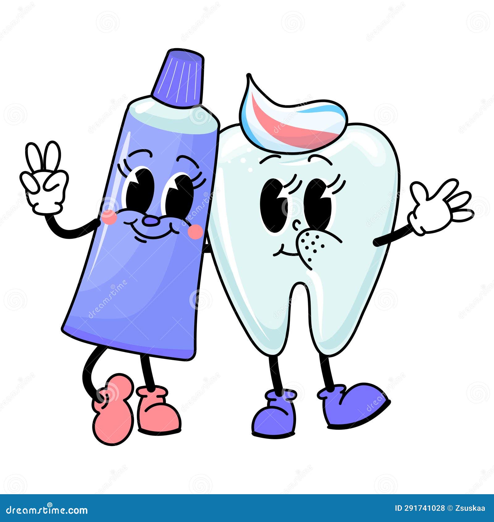 Tooth, Toothpaste, Brush - Dental Hygiene Concept in Old Classic ...