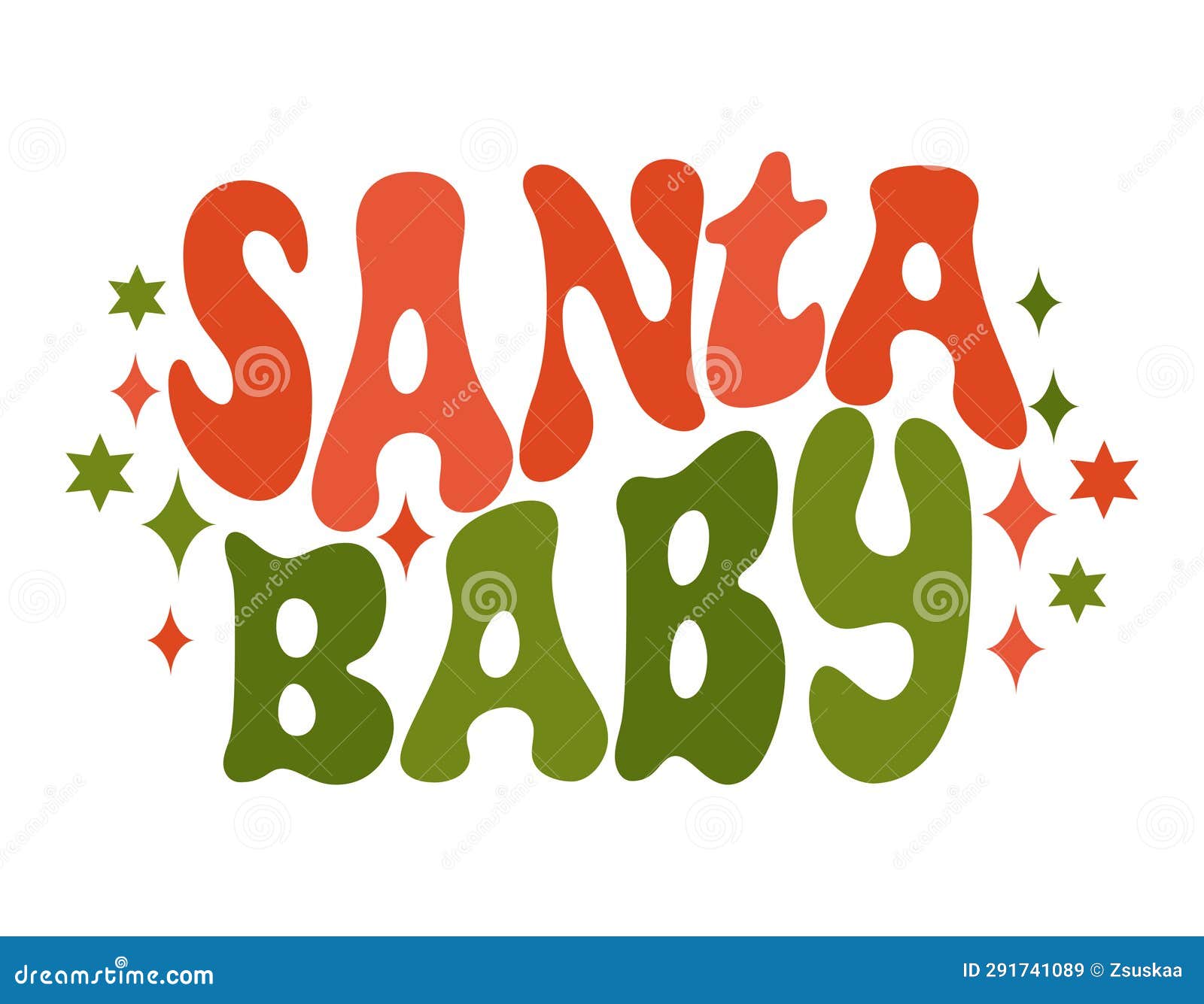 Santa Baby - Retro 70s stock vector. Illustration of cartoon - 291741089