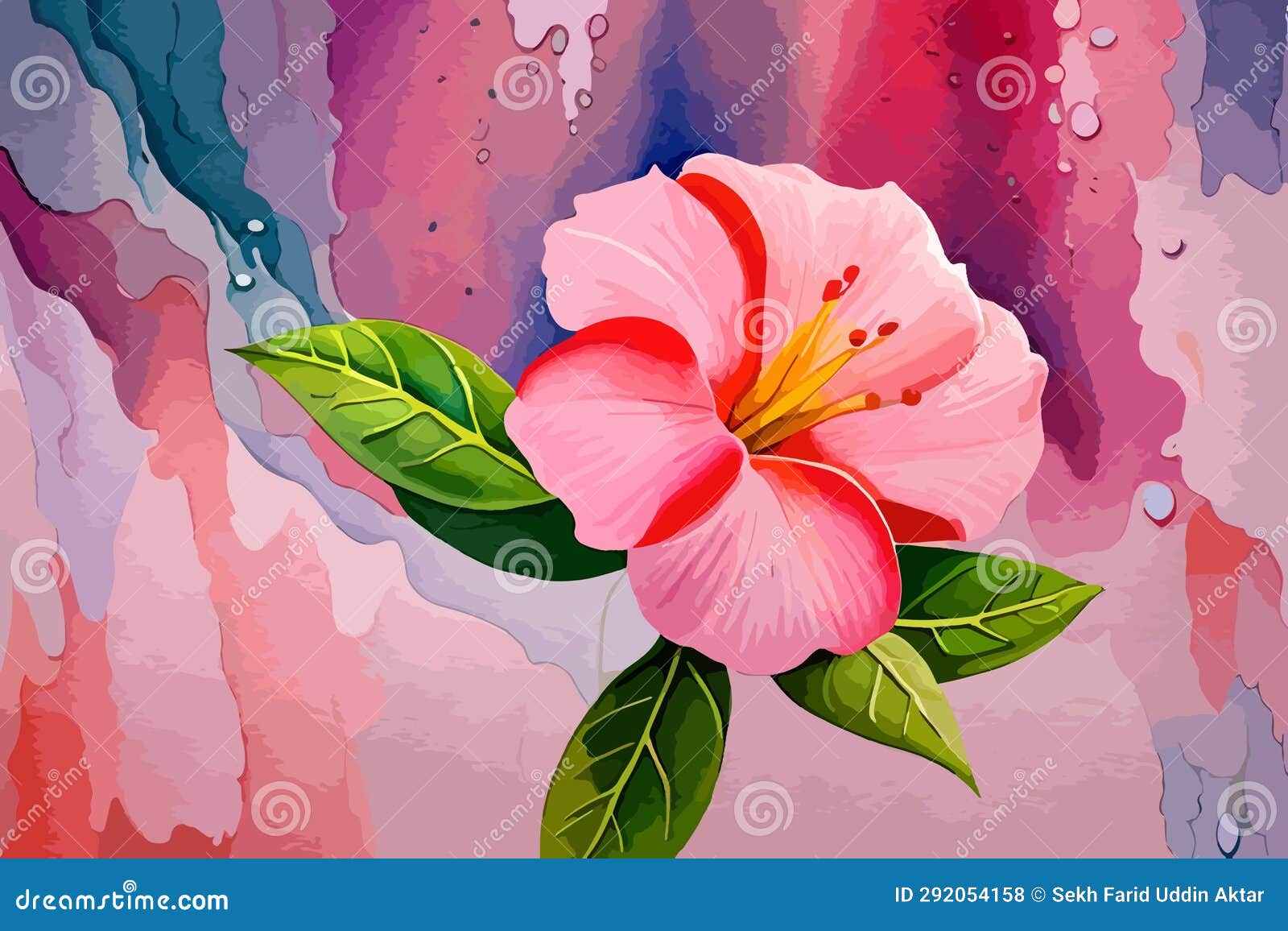 Adenium Flower Watercolor Art & Illustration Make with AI Stock Vector ...