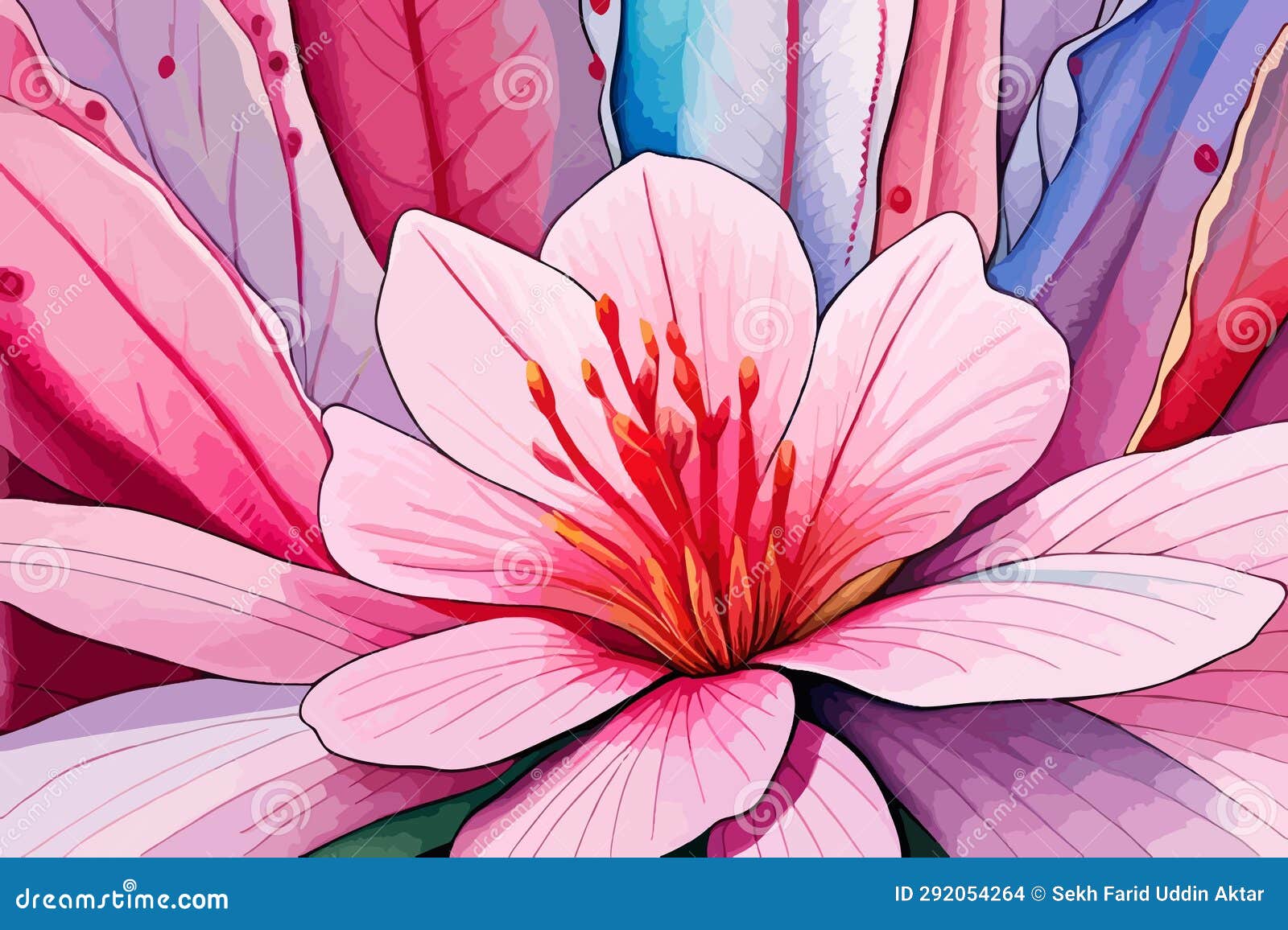 Adenium Flower Watercolor Art & Illustration Make with AI Stock ...