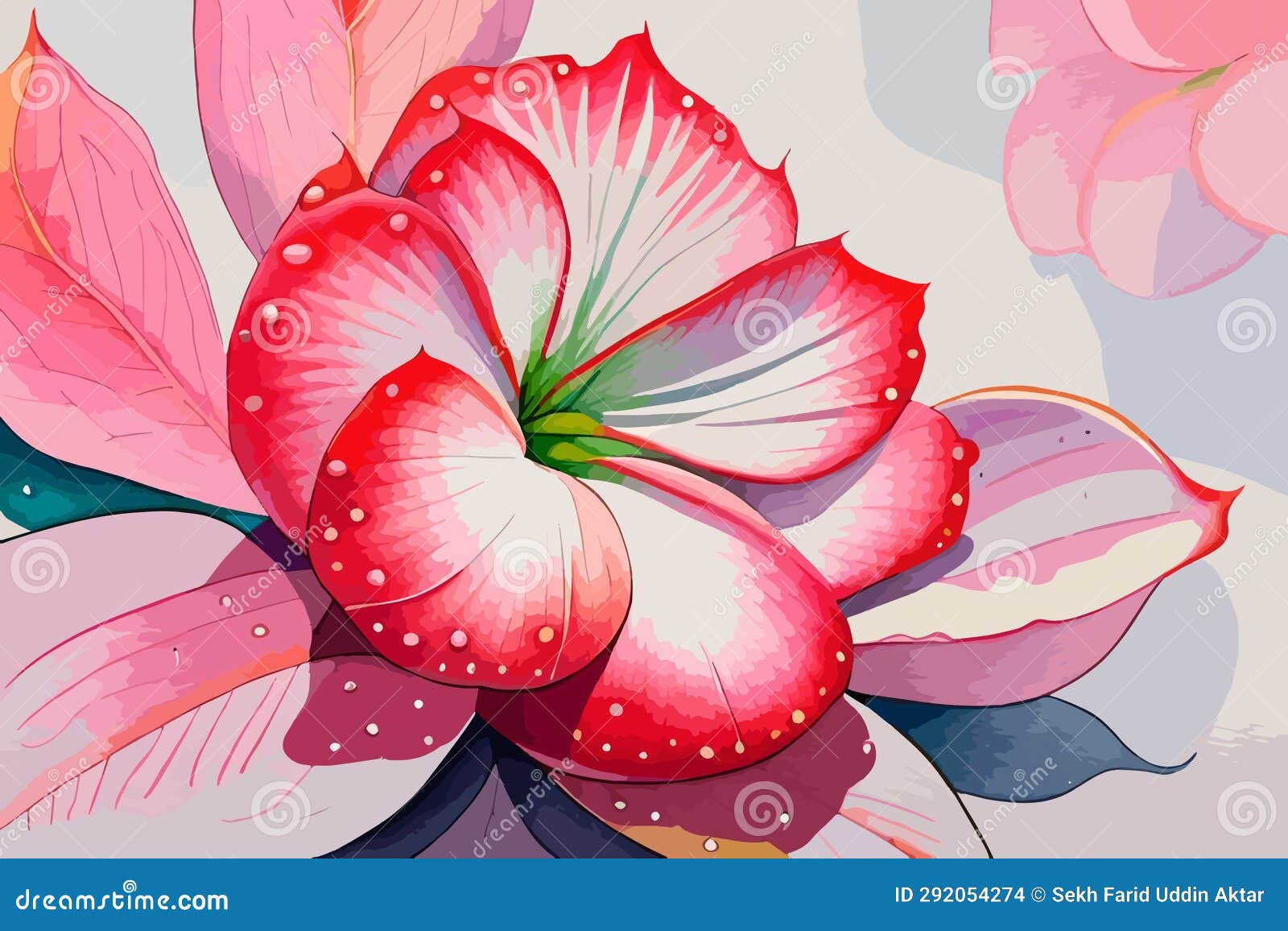 Adenium Flower Watercolor Art & Illustration Make with AI Stock Vector ...