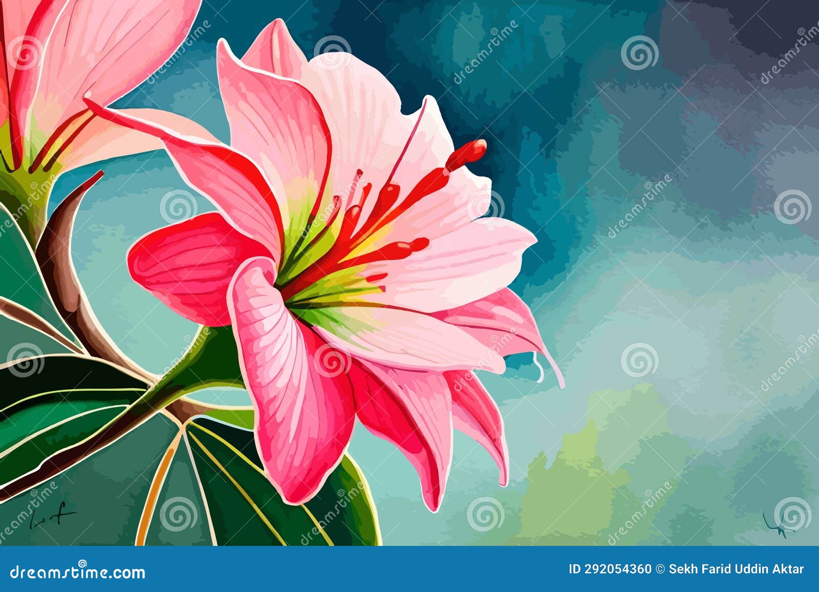 Adenium Flower Watercolor Art & Illustration Make with AI Stock Vector ...