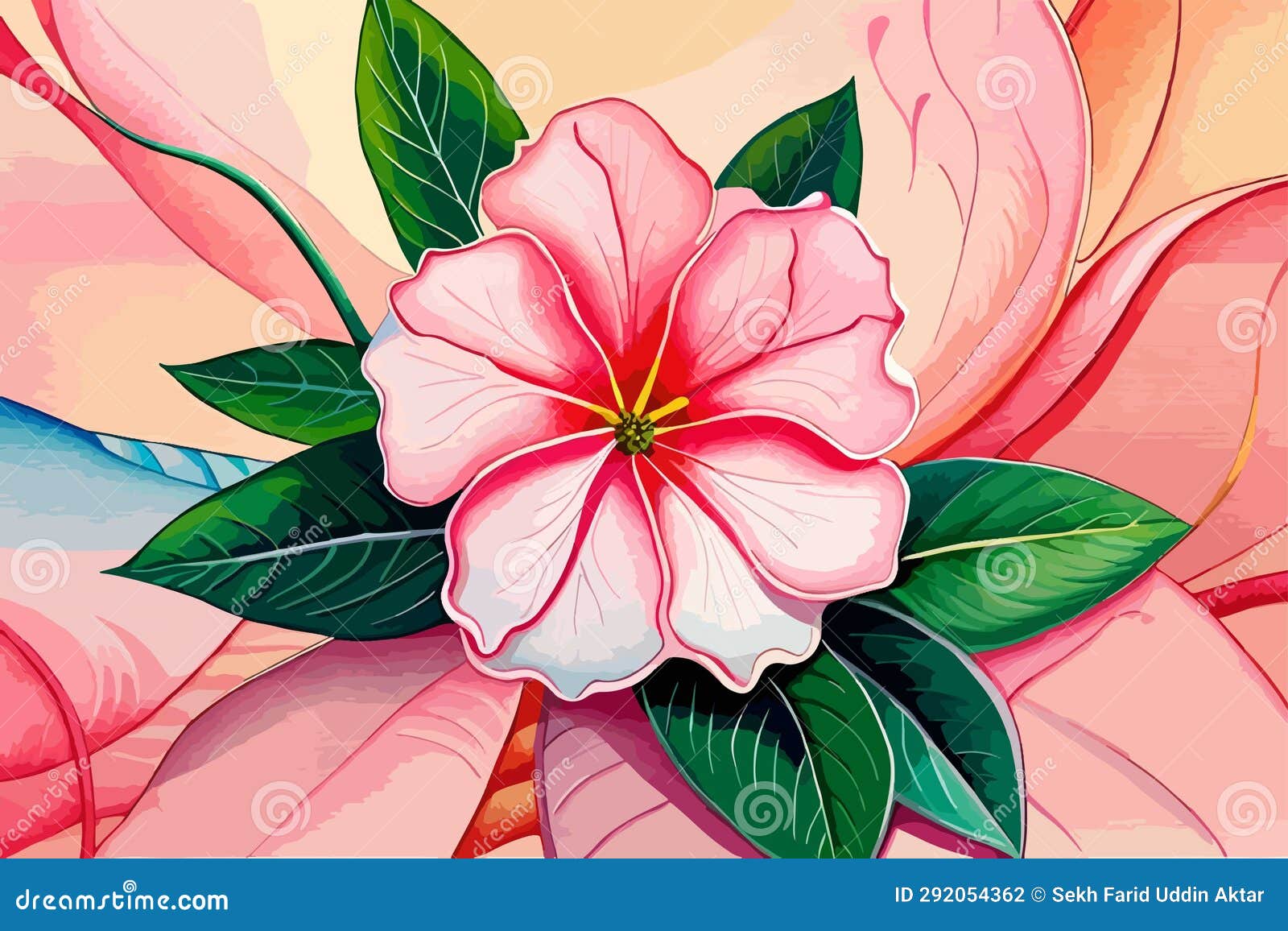 Adenium Flower Watercolor Art & Illustration Make with AI Stock Vector ...