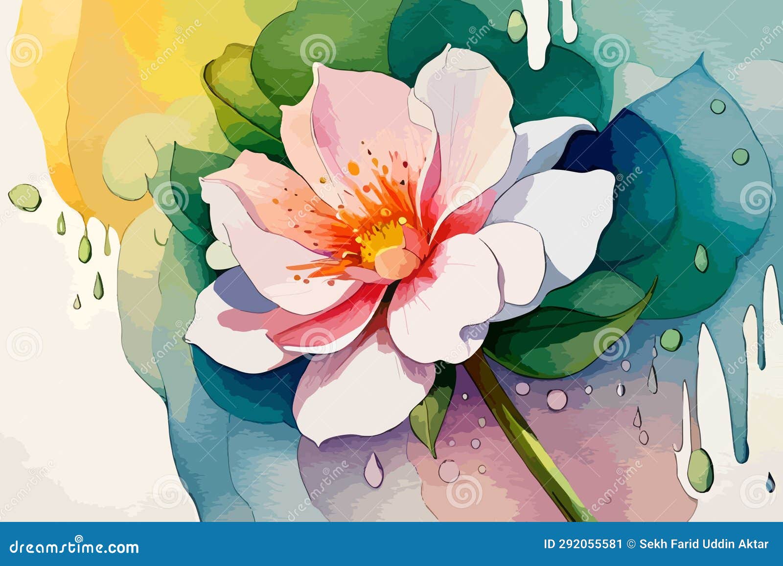 Alamanda Flower Watercolor Illustration Made with Ai Stock Vector ...