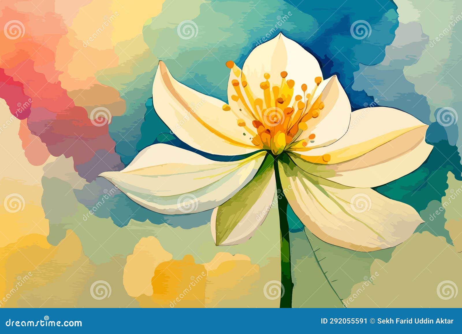 Alamanda Flower Watercolor Illustration Made with Ai Stock Vector ...