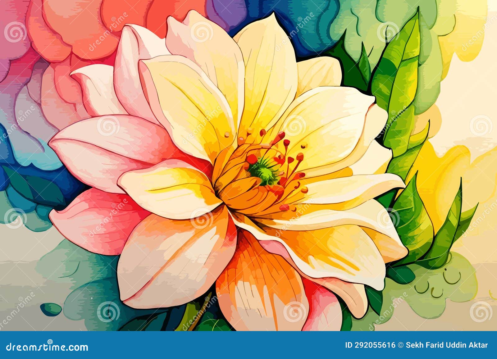 Alamanda Flower Watercolor Illustration Made with Ai Stock Illustration ...