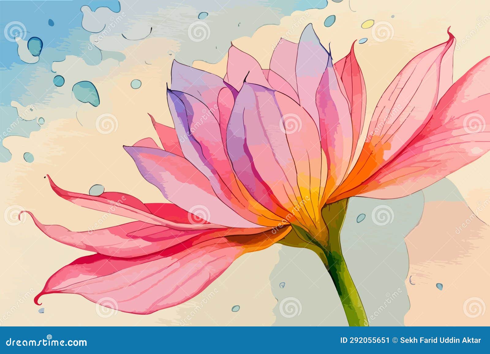 Alamanda Flower Watercolor Illustration Made with Ai Stock Vector ...
