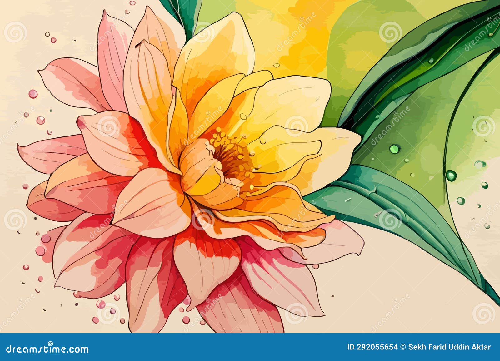 Alamanda Flower Watercolor Illustration Made with Ai Stock Vector ...