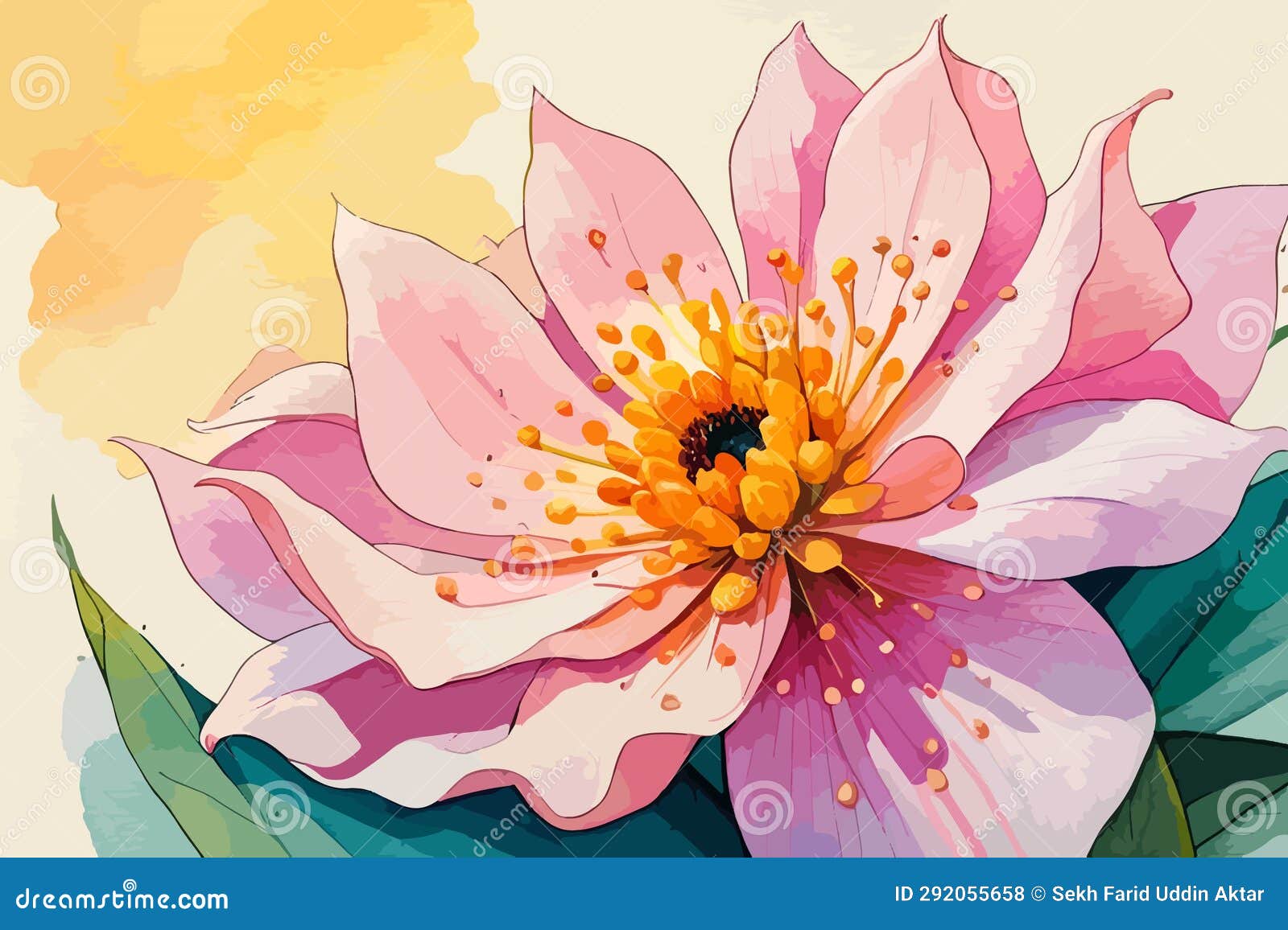 Alamanda Flower Watercolor Illustration Made with Ai Stock Vector ...