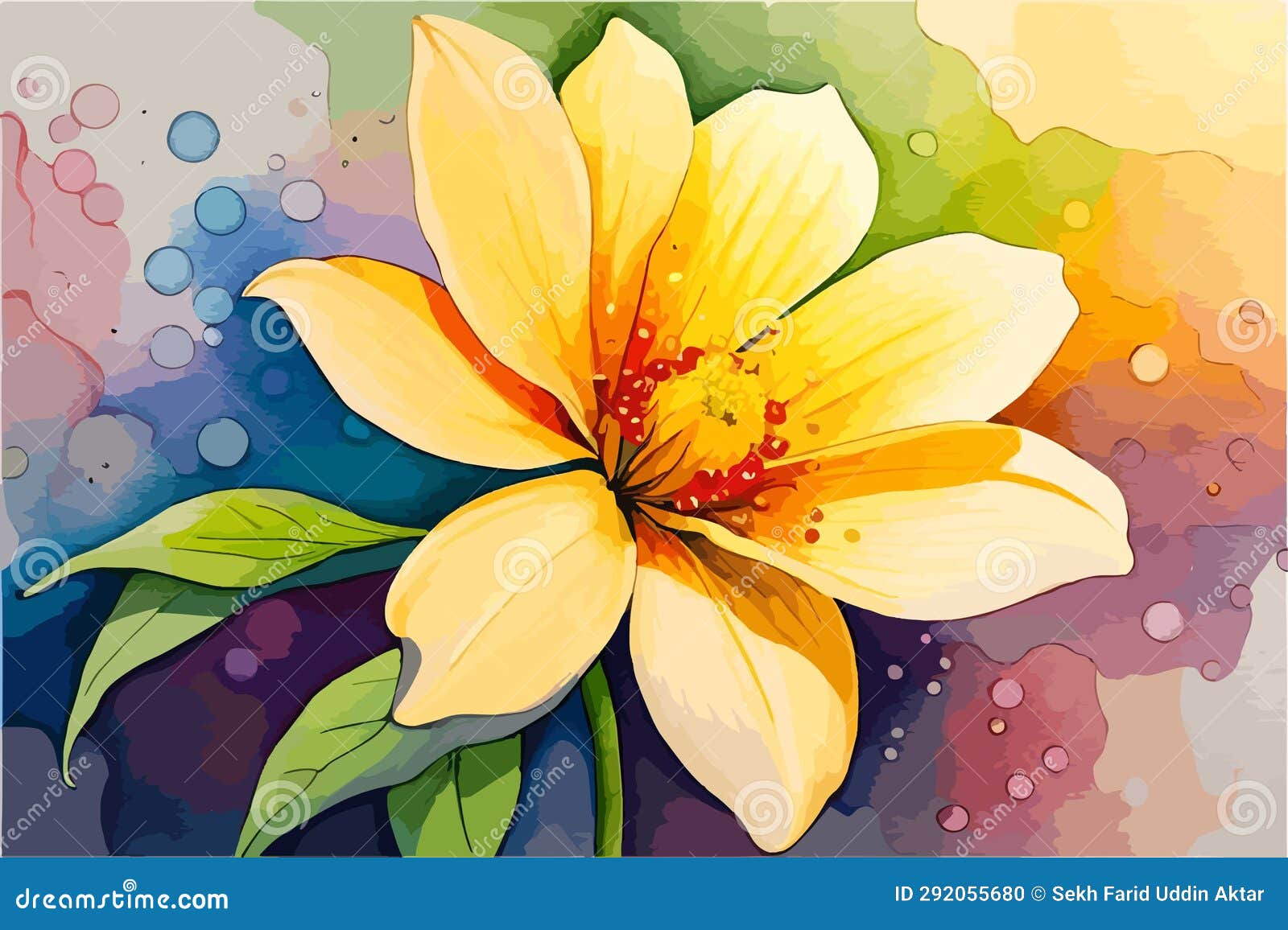 Alamanda Flower Watercolor Illustration Made with Ai Stock Vector ...