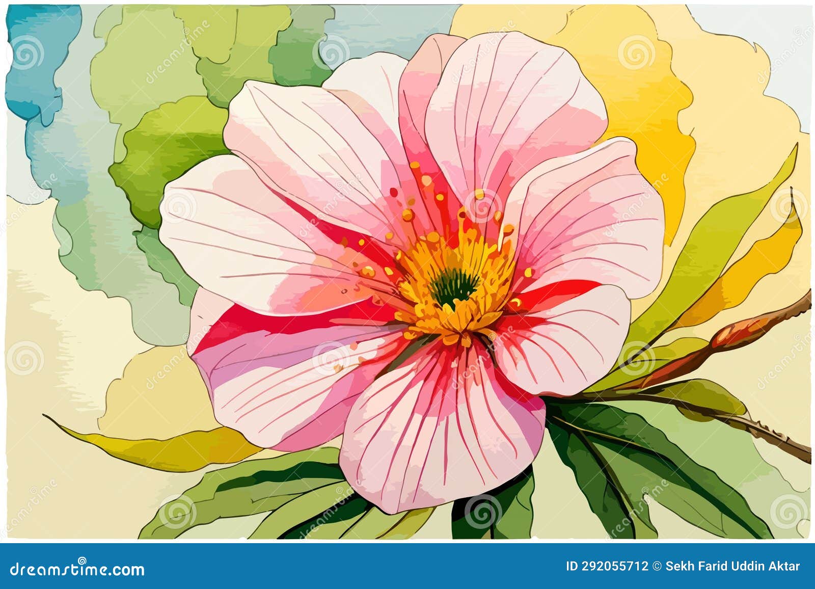 Alamanda Flower Watercolor Illustration Made with Ai Stock Vector ...