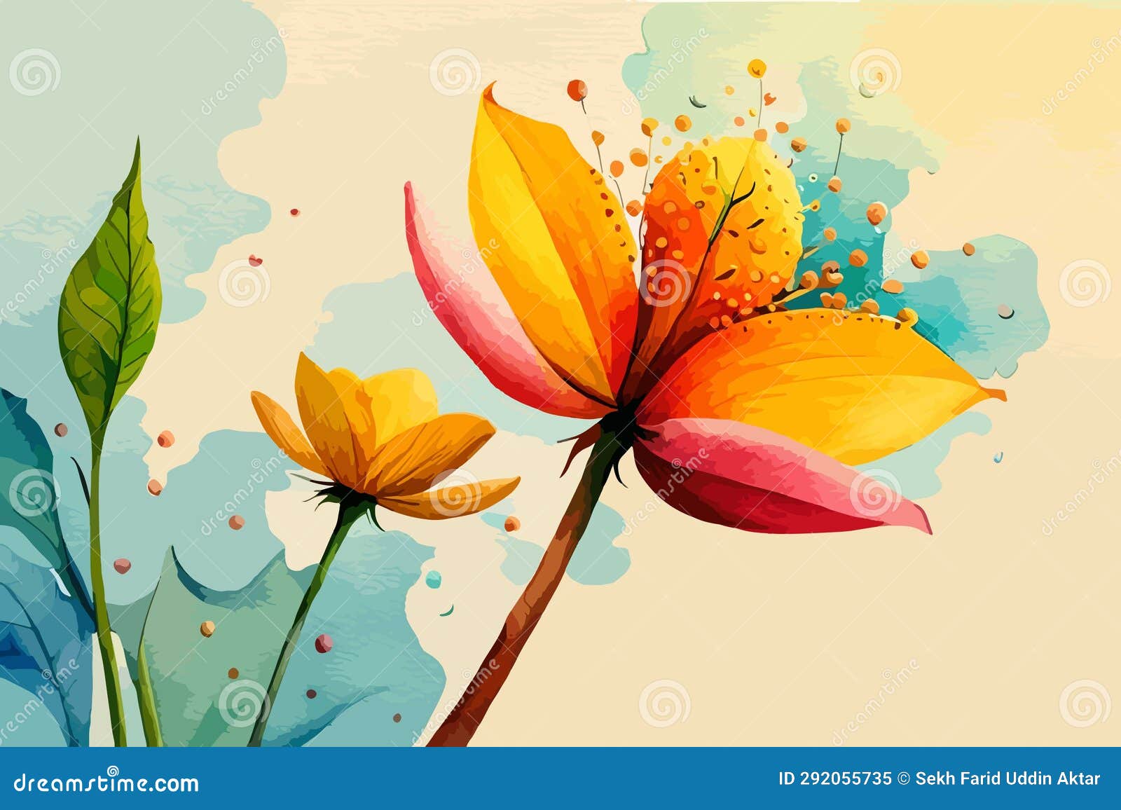 Alamanda Flower Watercolor Illustration Made with Ai Stock Illustration ...