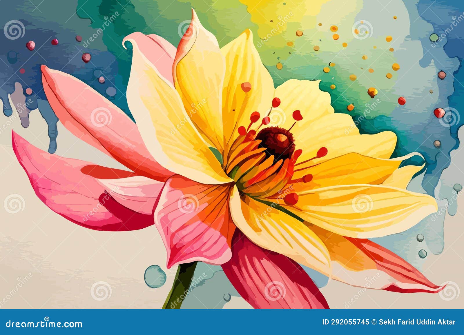 Alamanda Flower Watercolor Illustration Made with Ai Stock Vector ...