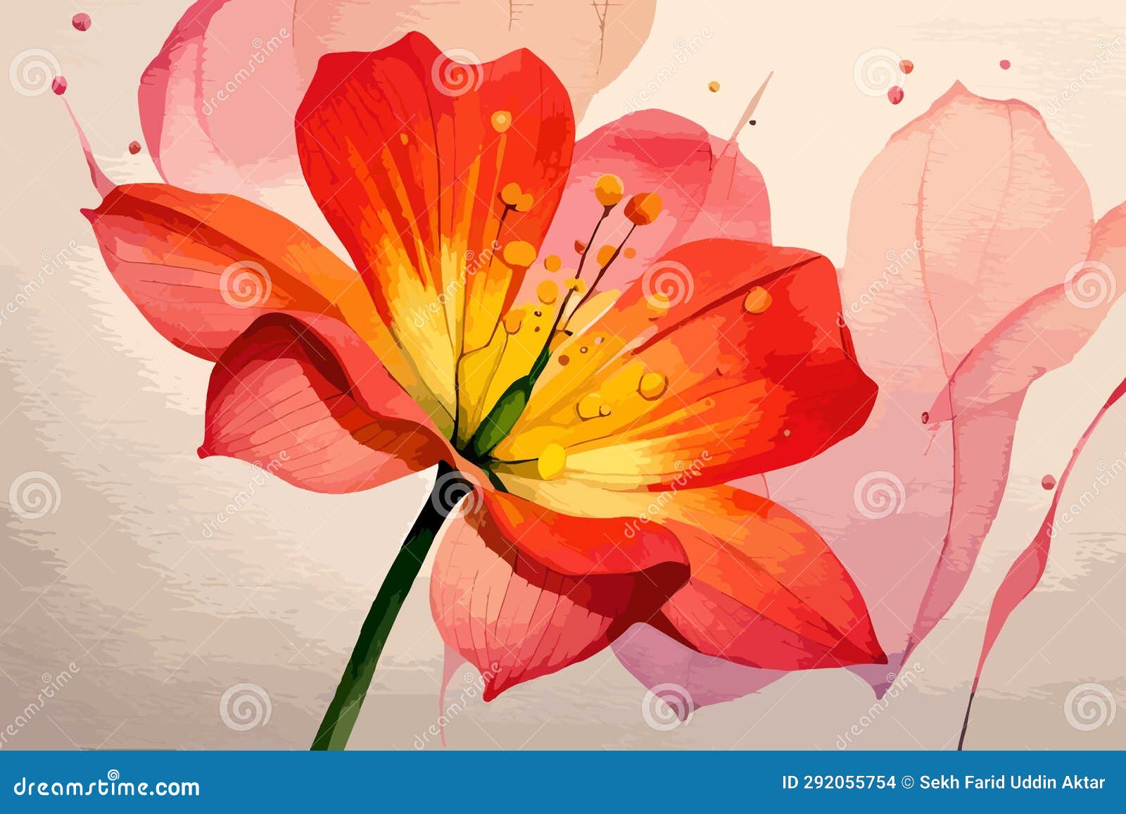 Alamanda Flower Watercolor Illustration Made with Ai Stock Illustration ...
