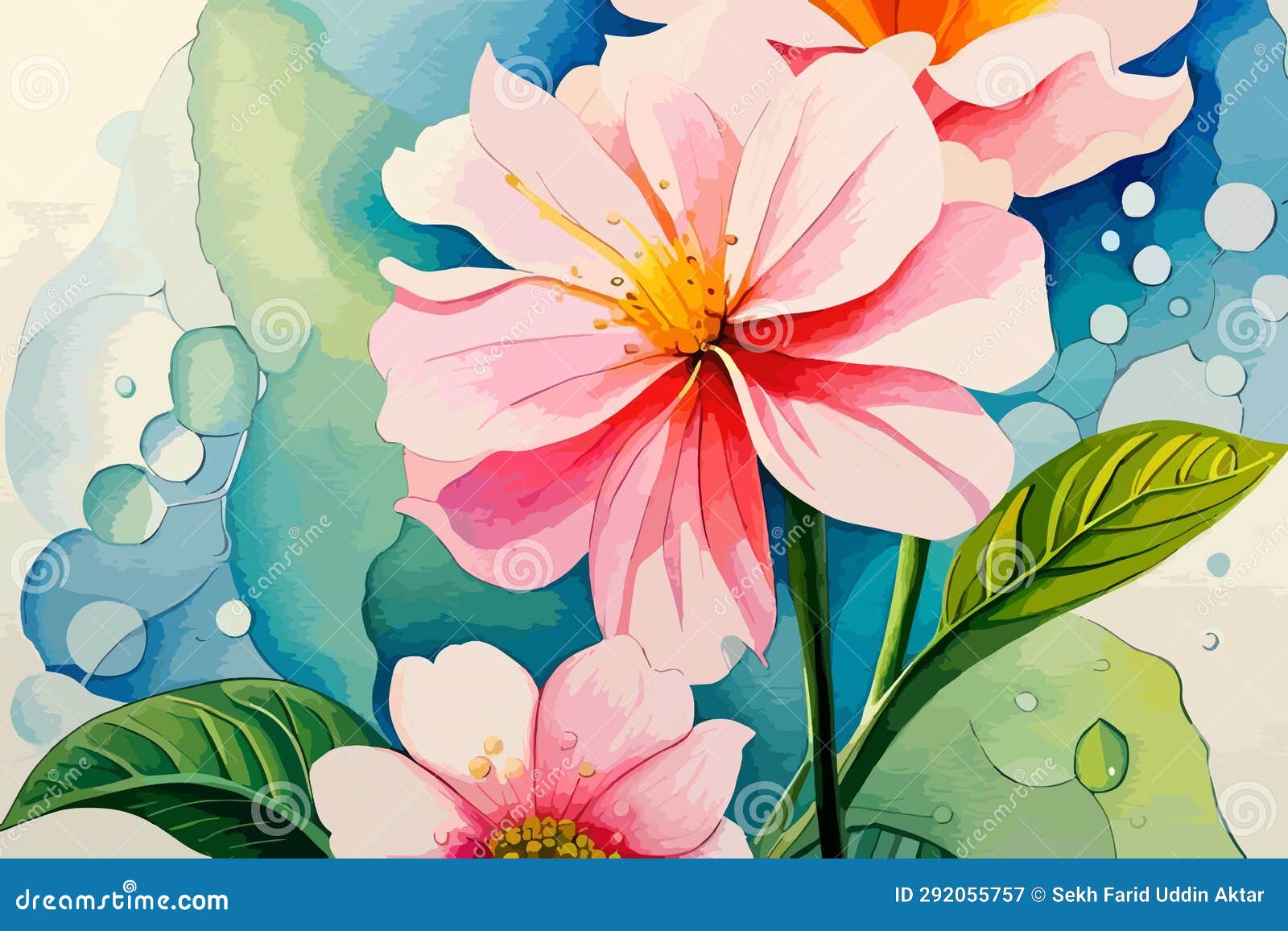 Alamanda Flower Watercolor Illustration Made with Ai Stock Vector ...