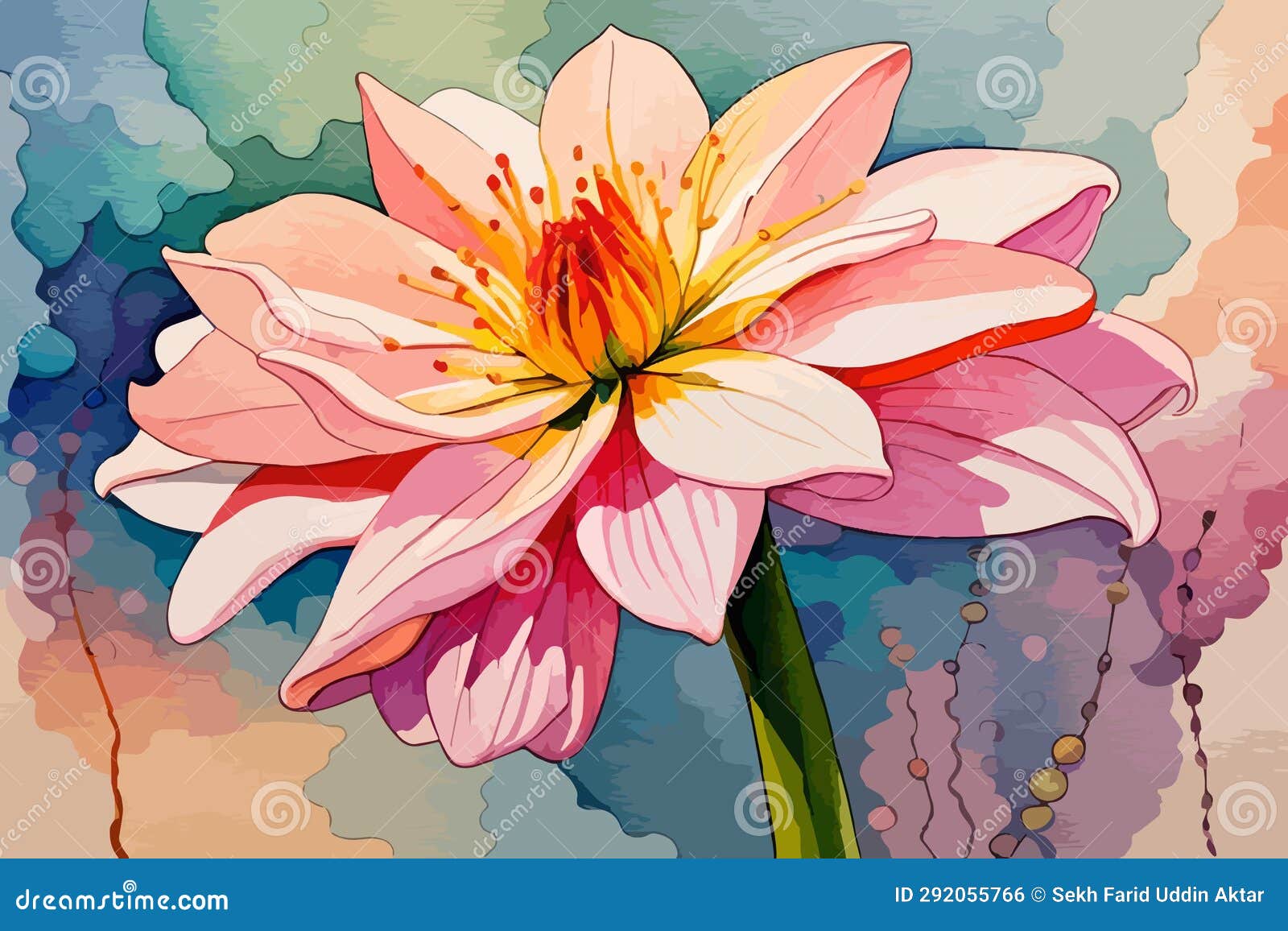 Alamanda Flower Watercolor Illustration Made with Ai Stock Illustration ...