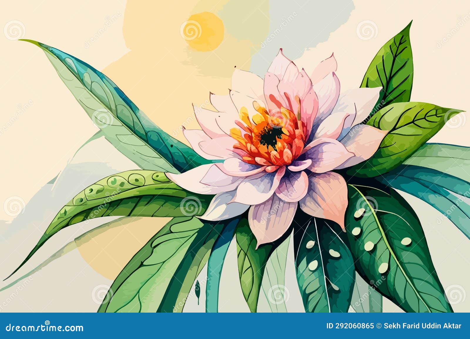 Ashoka Flower Watercolor Illustration Made with Ai Stock Vector ...