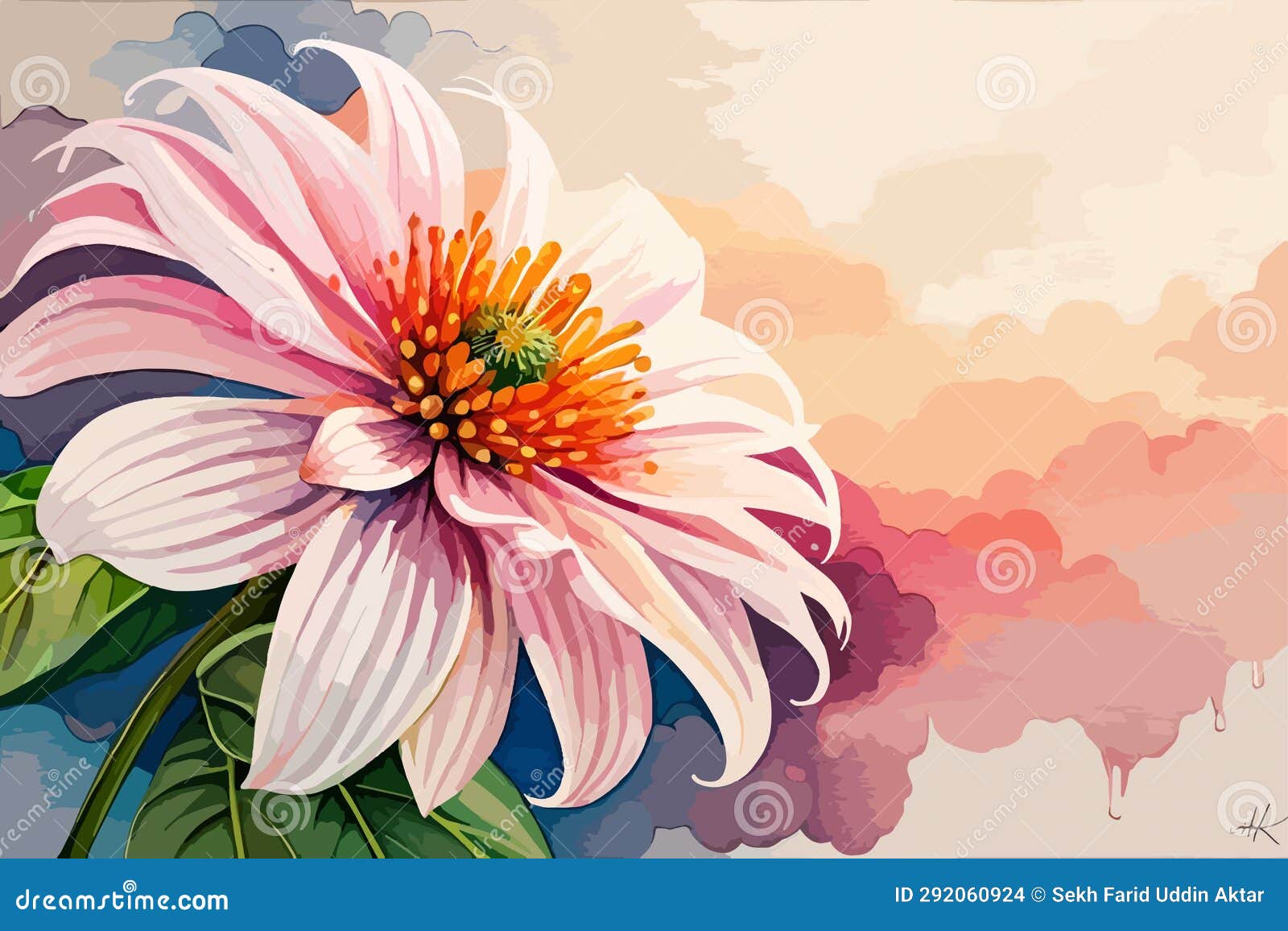 Ashoka Flower Watercolor Illustration Made with Ai Stock Vector ...