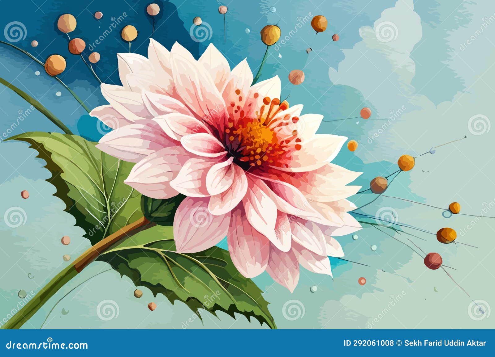 Ashoka Flower Watercolor Illustration Made with Ai Stock Illustration ...