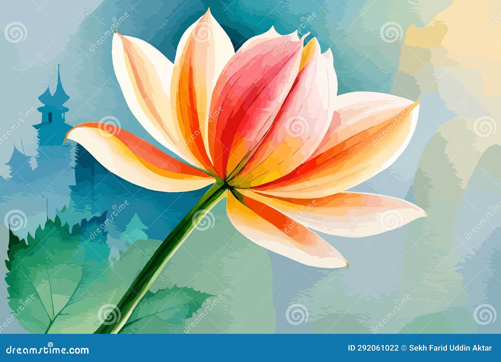 Ashoka Flower Watercolor Illustration Made with Ai Stock Illustration ...