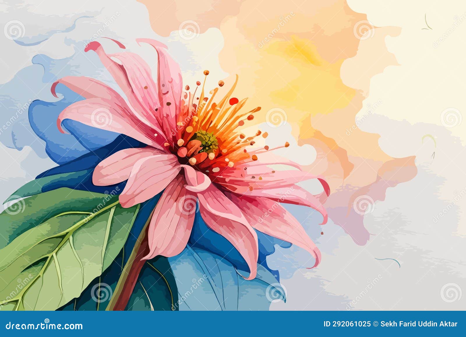 Ashoka Flower Watercolor Illustration Made with Ai Stock Illustration ...