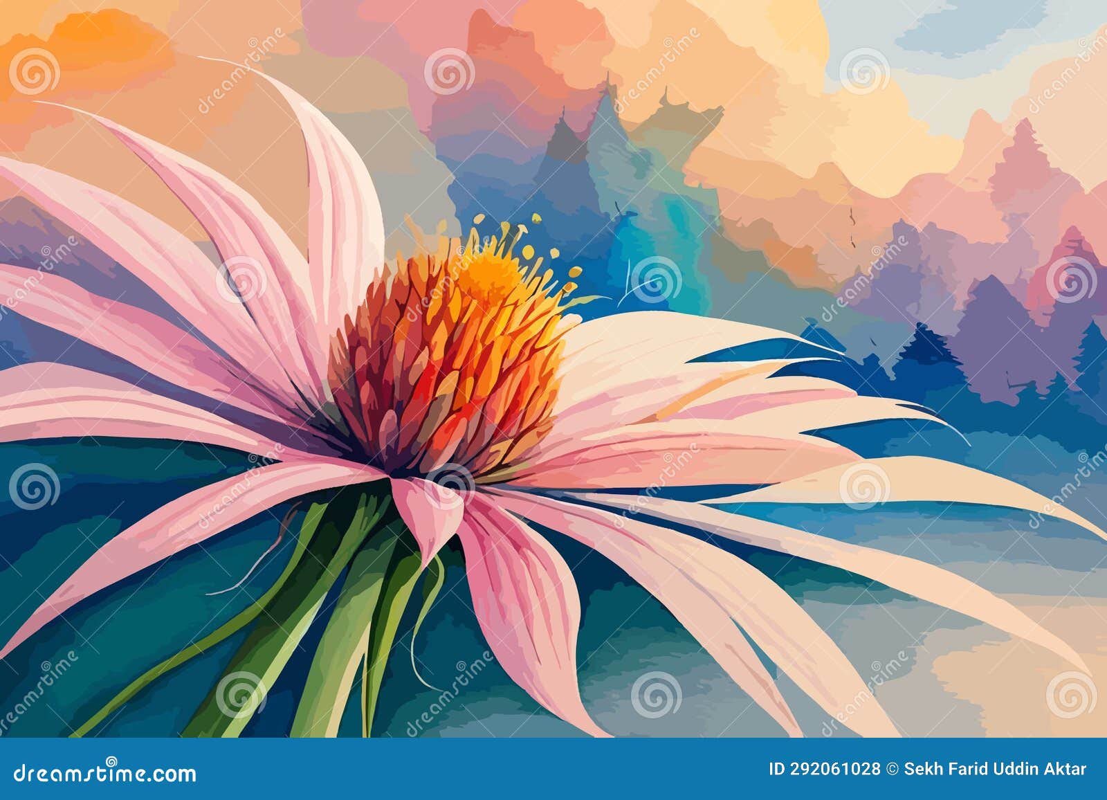 Ashoka Flower Watercolor Illustration Made with Ai Stock Illustration ...