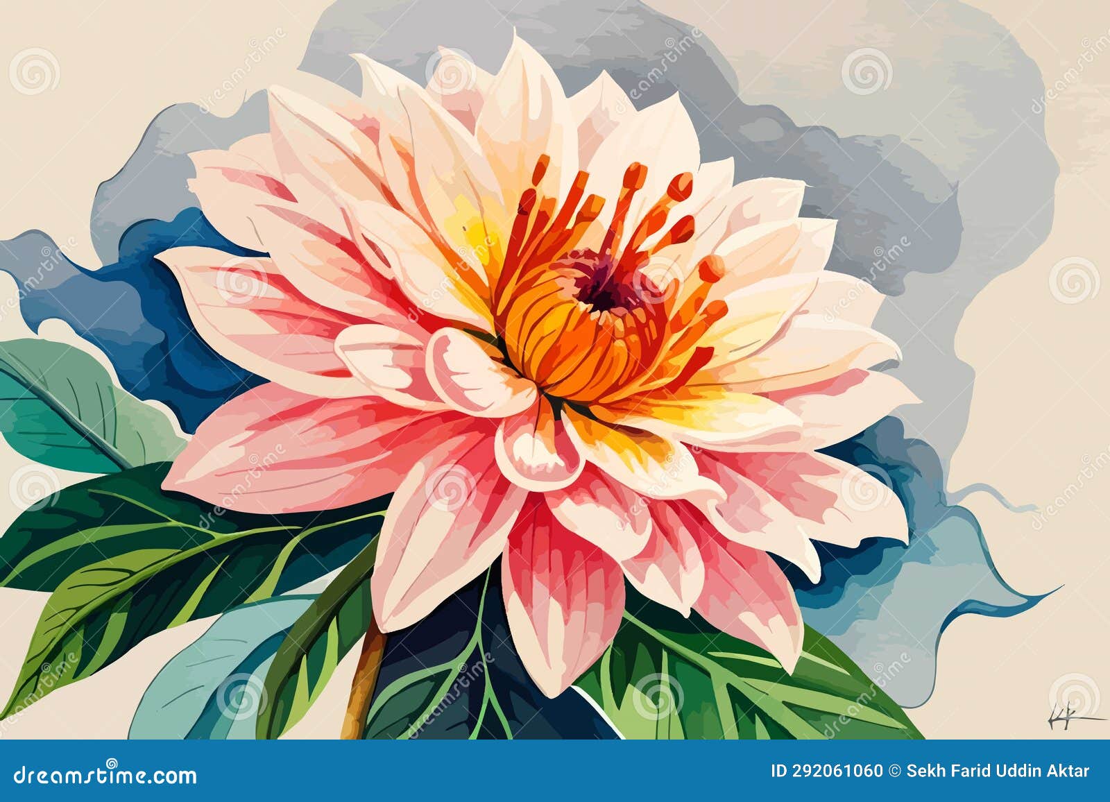 Ashoka Flower Watercolor Illustration Made with Ai Stock Vector ...