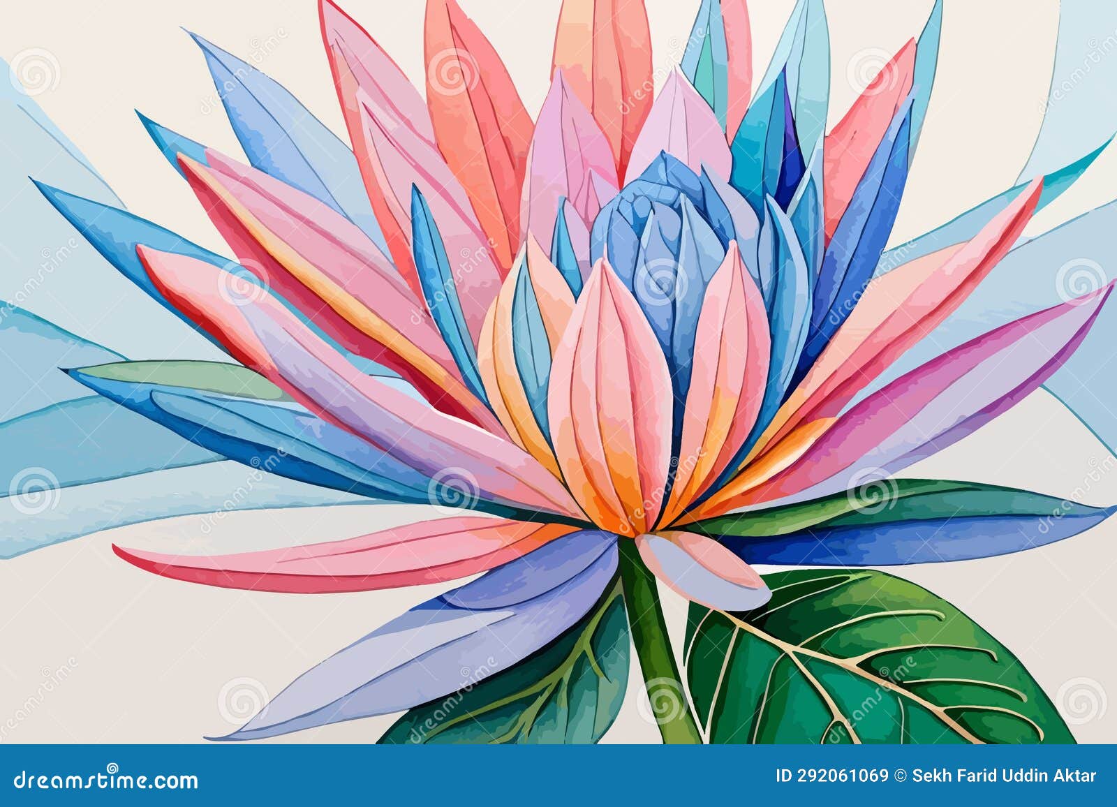 Ashoka Flower Watercolor Illustration Made with Ai Stock Vector ...