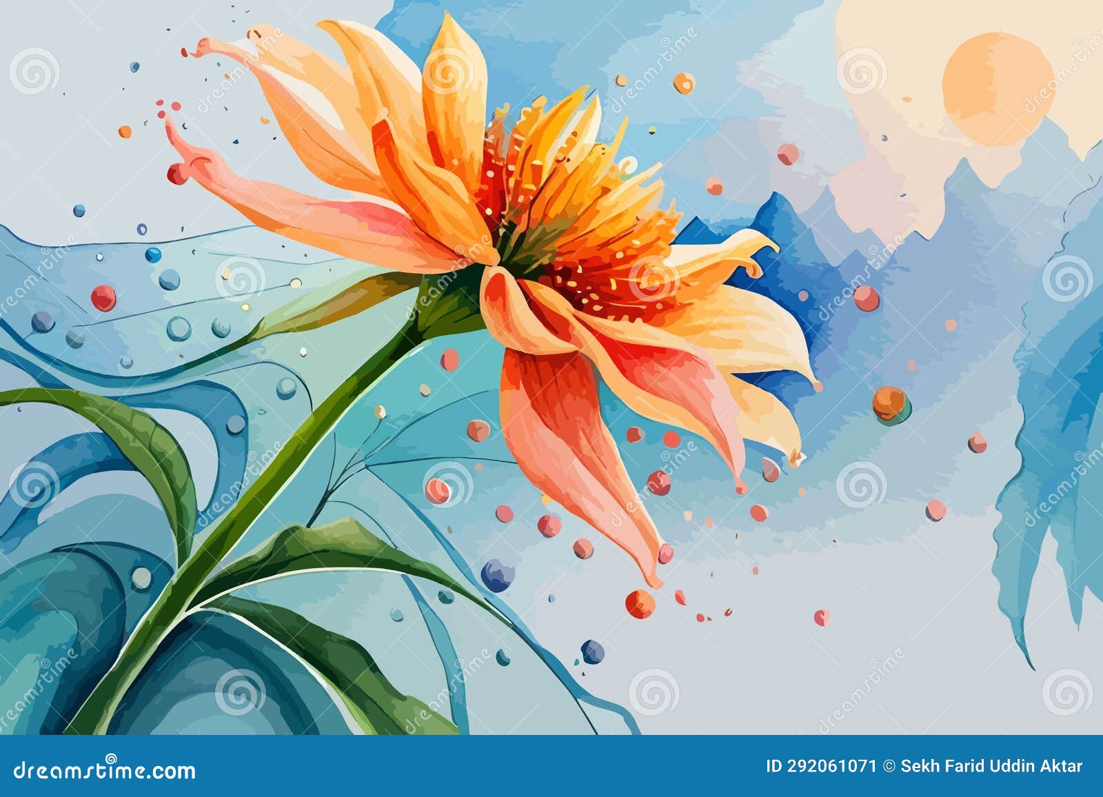 Ashoka Flower Watercolor Illustration Made with Ai Stock Illustration ...