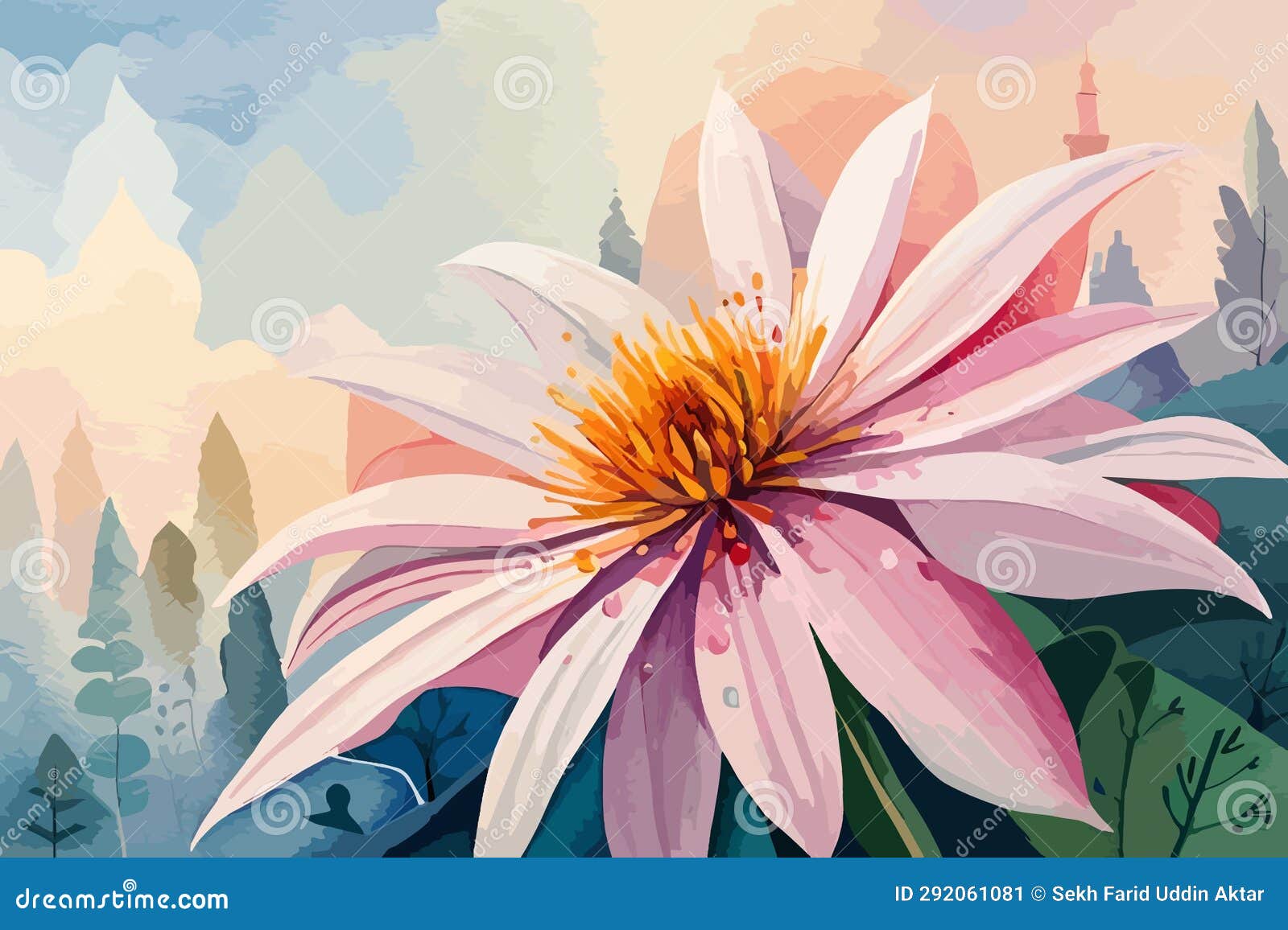 Ashoka Flower Watercolor Illustration Made with Ai Stock Illustration ...