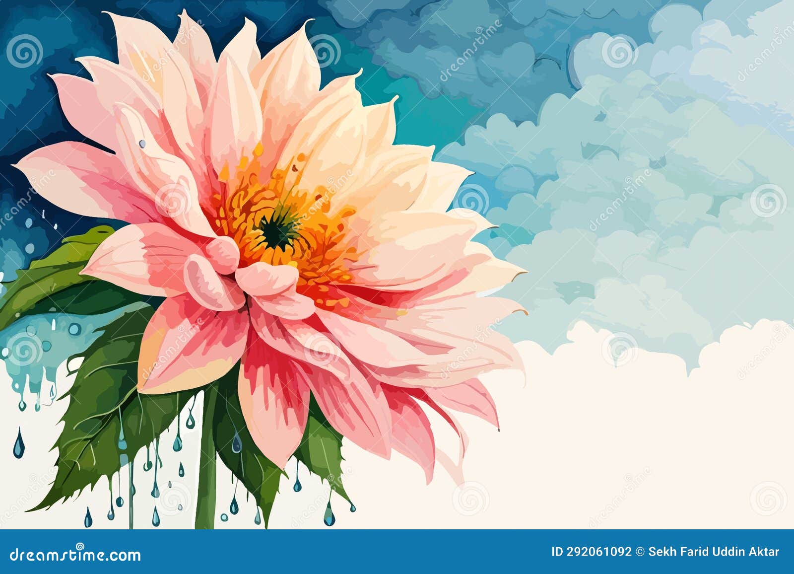 Ashoka Flower Watercolor Illustration Made with Ai Stock Vector ...