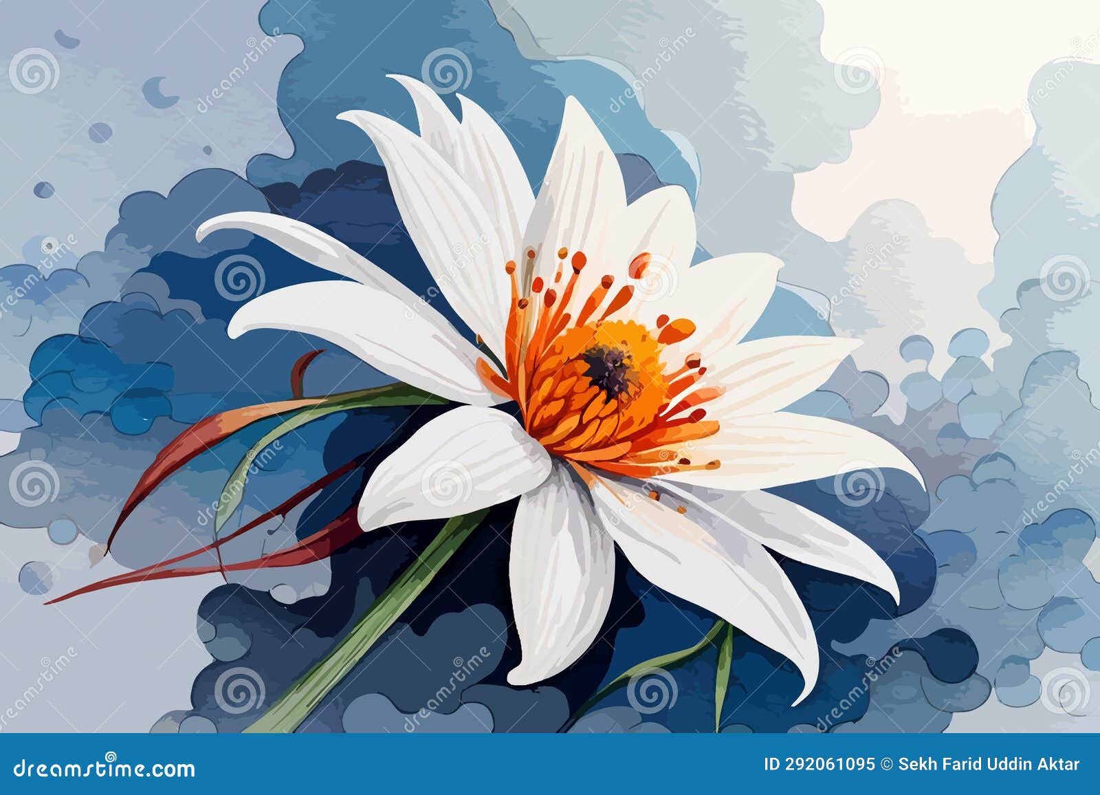 Ashoka Flower Watercolor Illustration Made with Ai Stock Illustration ...