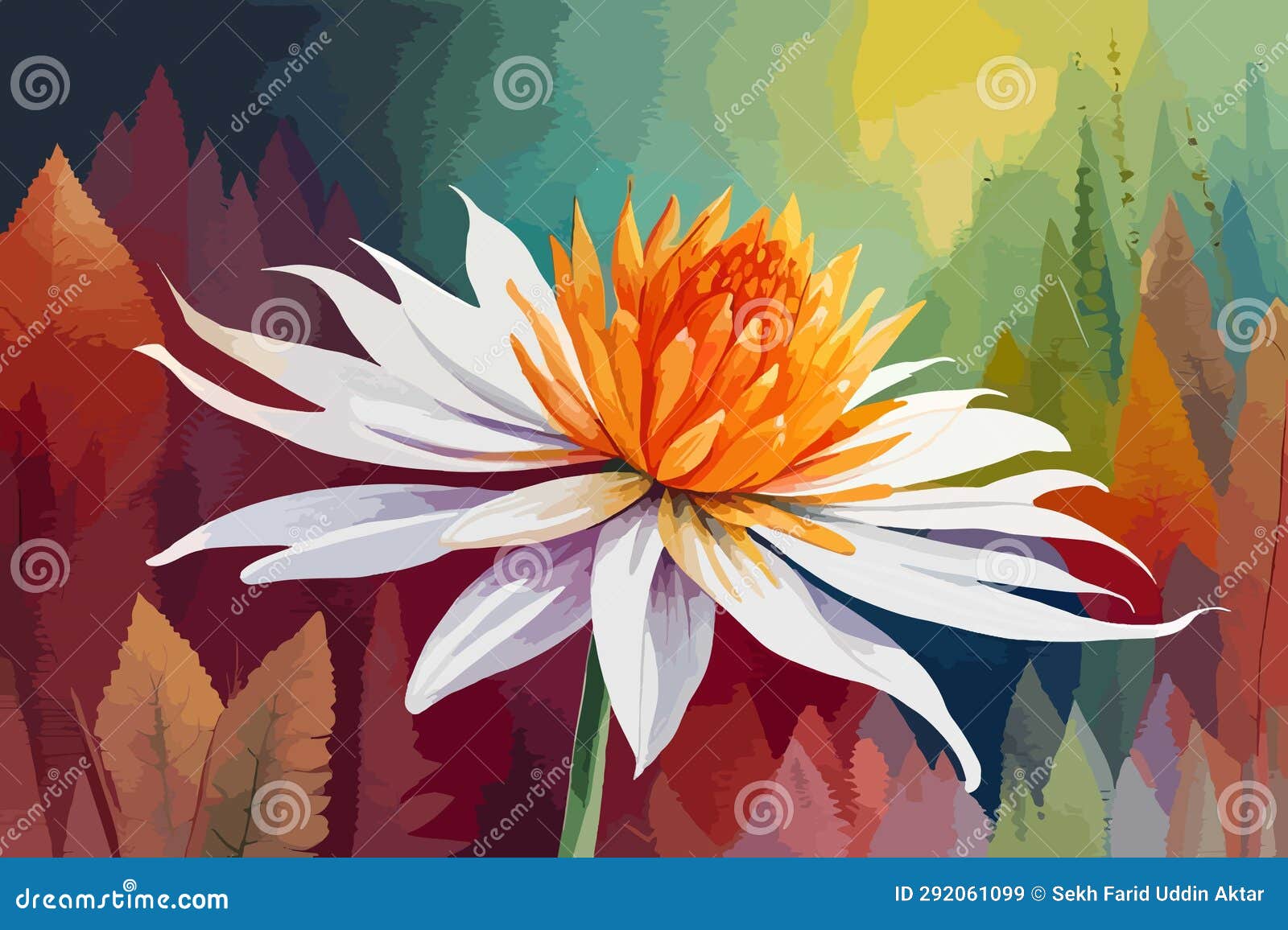 Ashoka Flower Watercolor Illustration Made with Ai Stock Vector ...