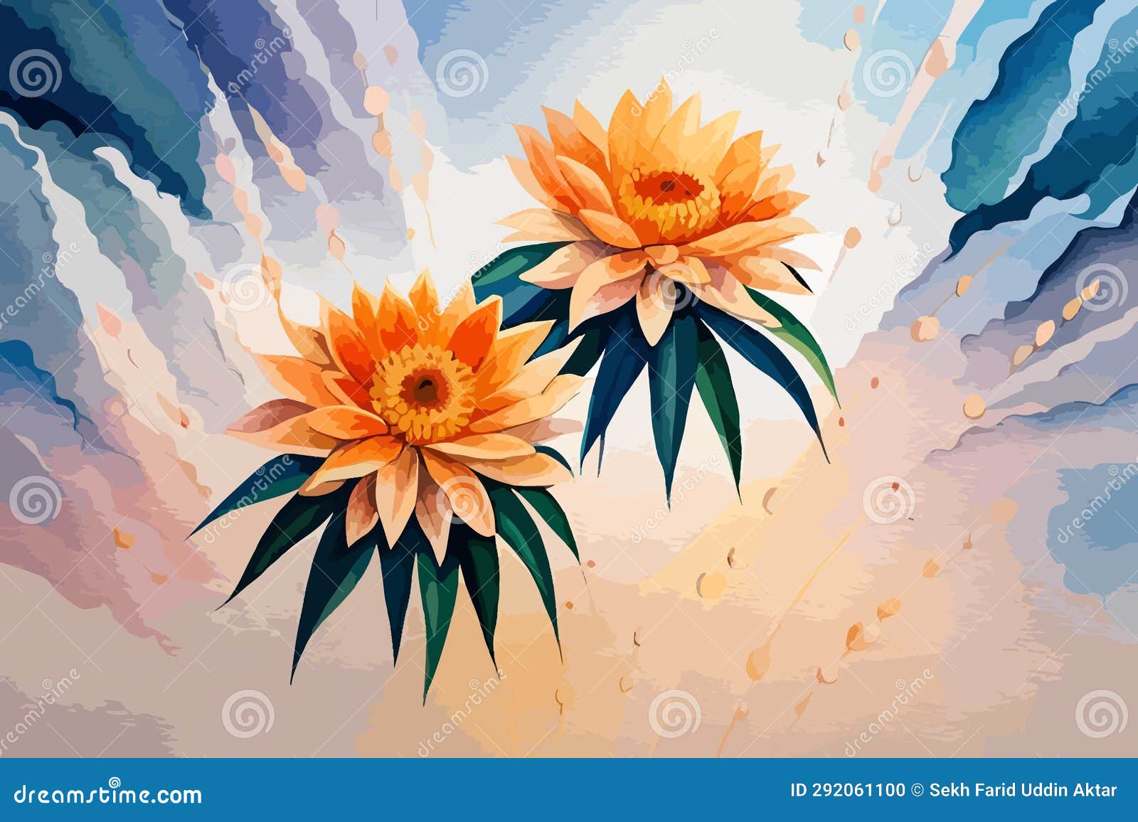Ashoka Flower Watercolor Illustration Made with Ai Stock Vector ...