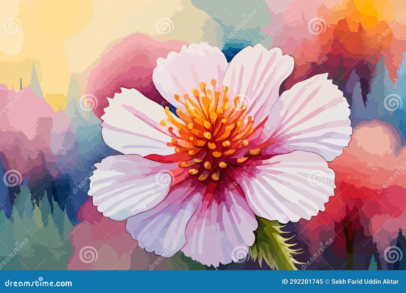 Cockscomb Flower Watercolor Illustration Made with Ai Stock Vector ...