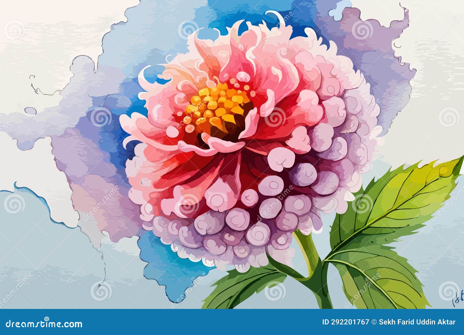 Cockscomb Flower Watercolor Illustration Made with Ai Stock Vector ...