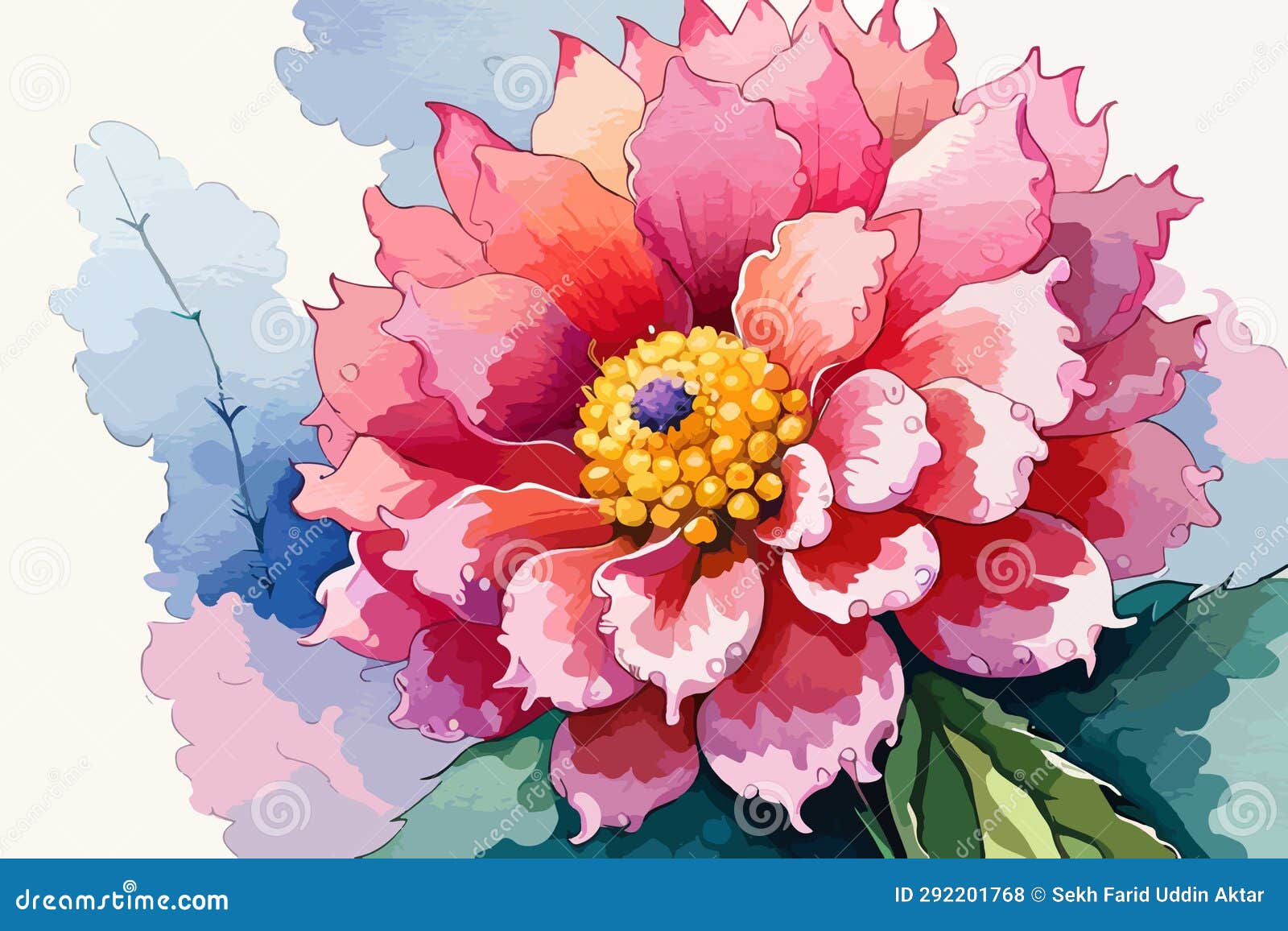 Cockscomb Flower Watercolor Illustration Made with Ai Stock Vector ...