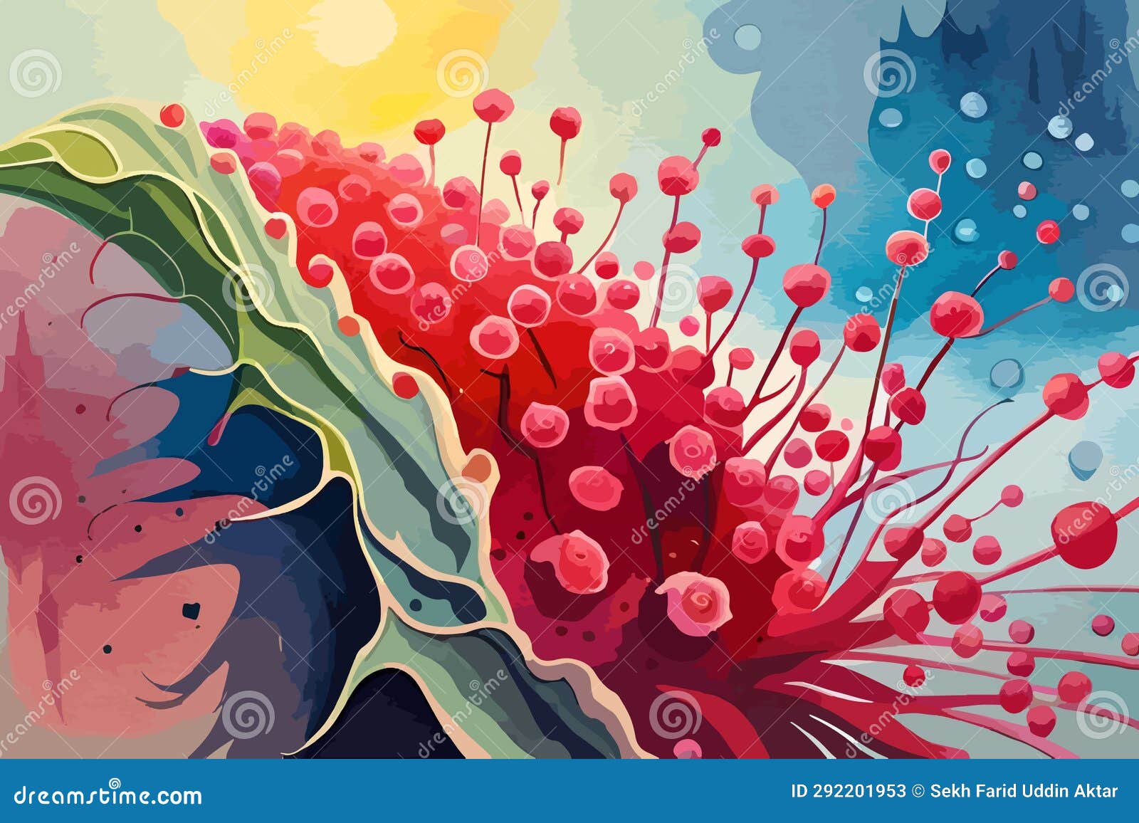 Cockscomb Flower Watercolor Illustration Made with Ai Stock Vector ...