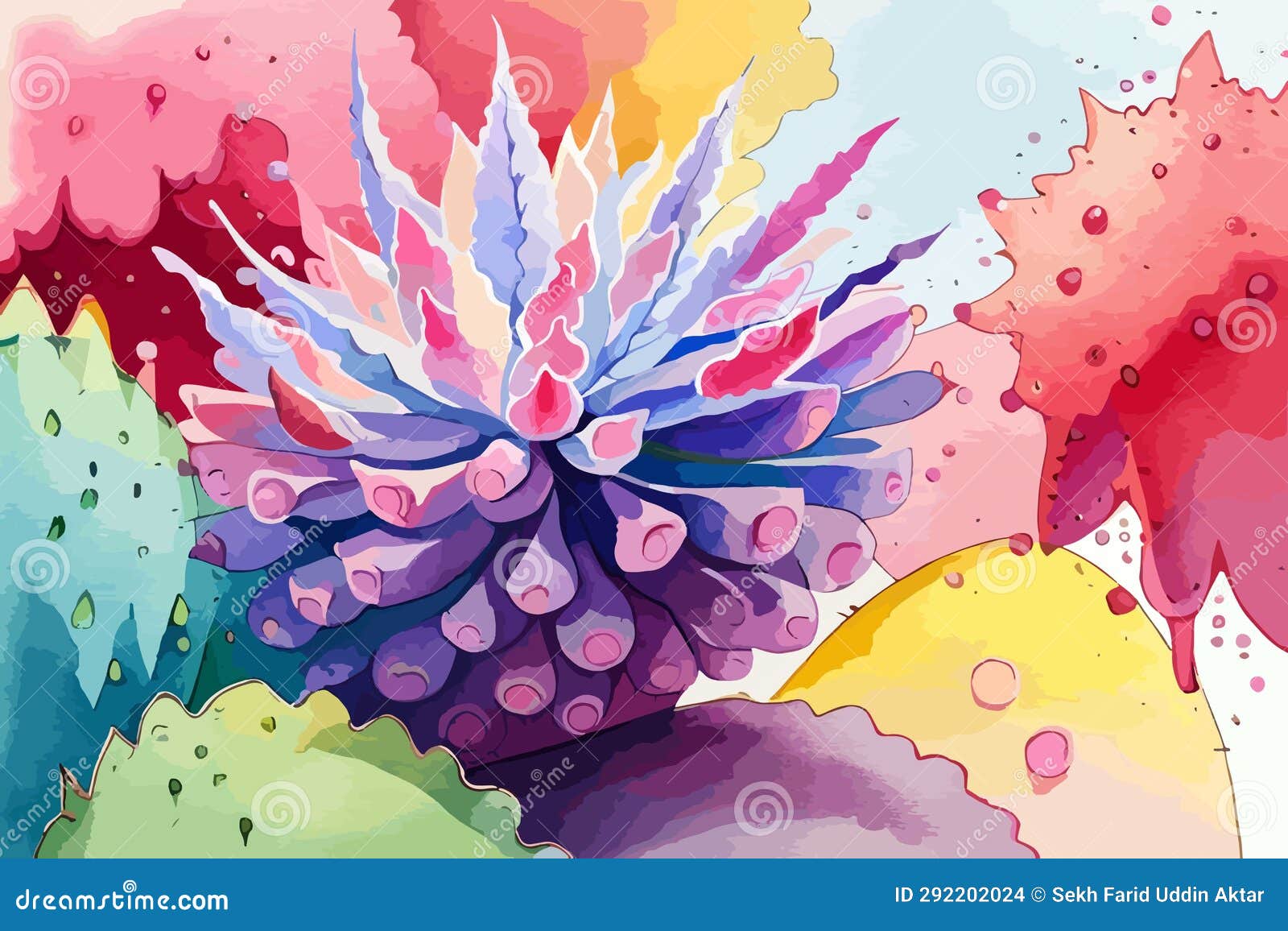 Cockscomb Flower Watercolor Illustration Made with Ai Stock Vector ...
