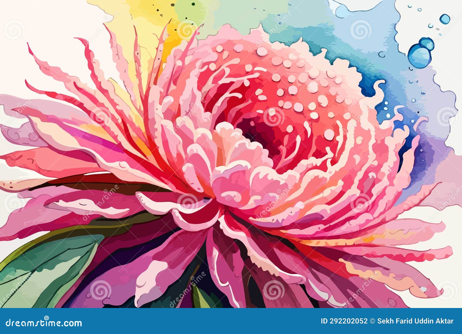 Cockscomb Flower Watercolor Illustration Made with Ai Stock Vector ...