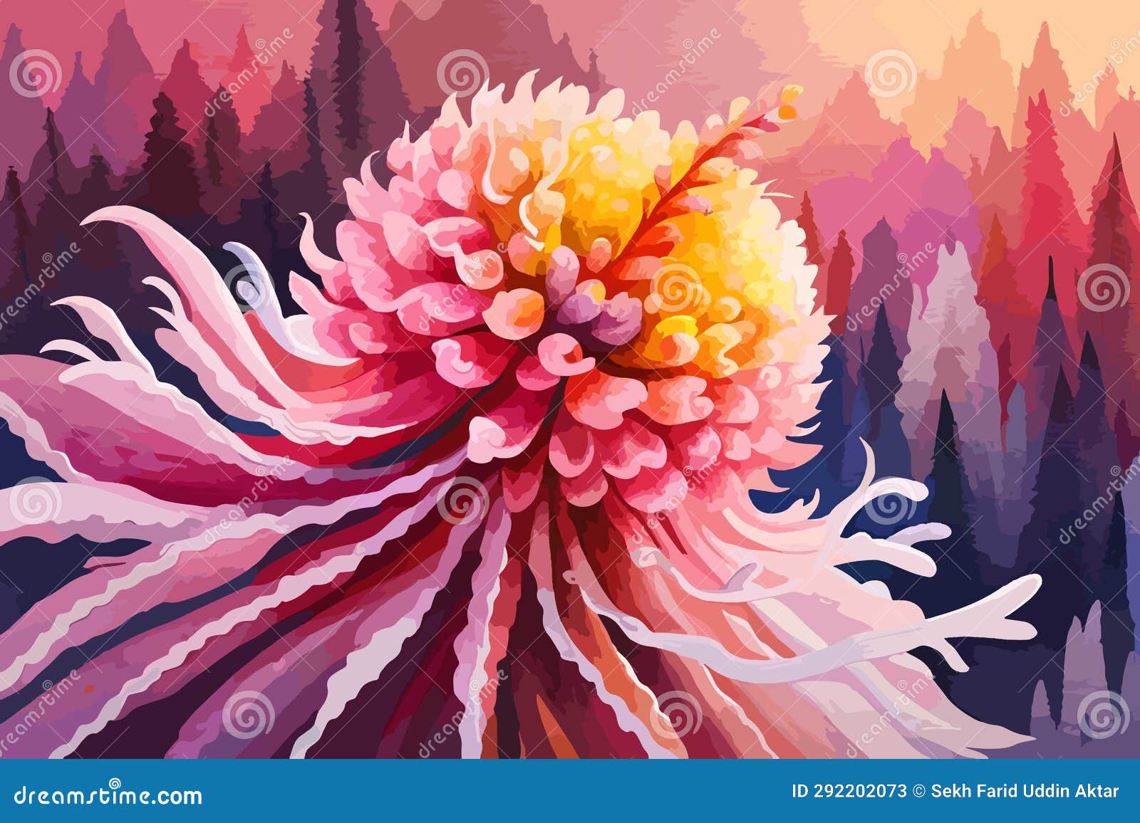 Cockscomb Flower Watercolor Illustration Made with Ai Stock Vector ...