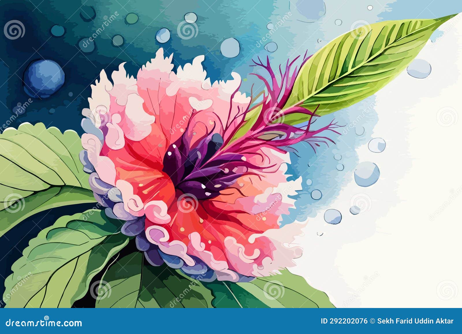 Cockscomb Flower Watercolor Illustration Made with Ai Stock Vector ...