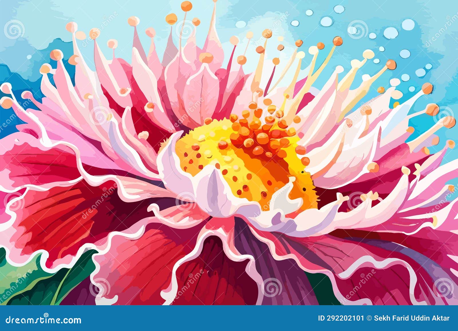 Cockscomb Flower Watercolor Illustration Made with Ai Stock Vector ...