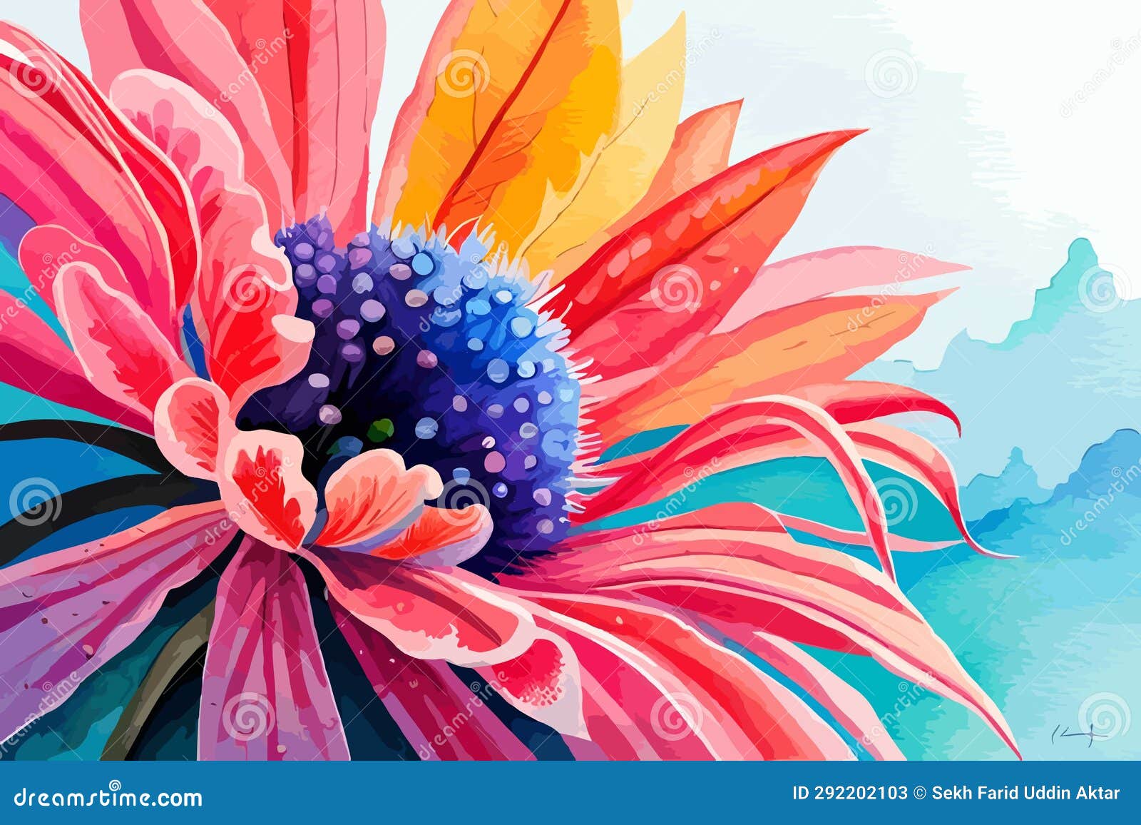 Cockscomb Flower Watercolor Illustration Made with Ai Stock Vector ...