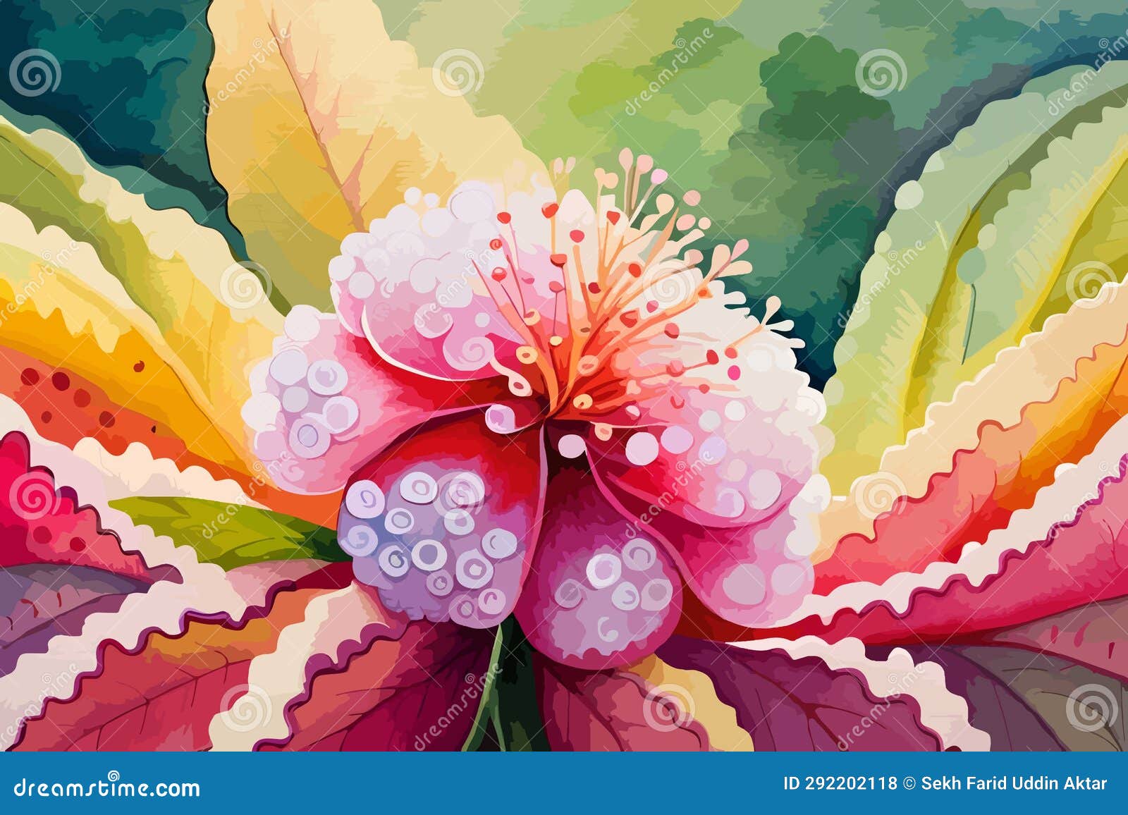 Cockscomb Flower Watercolor Illustration Made with Ai Stock Vector ...