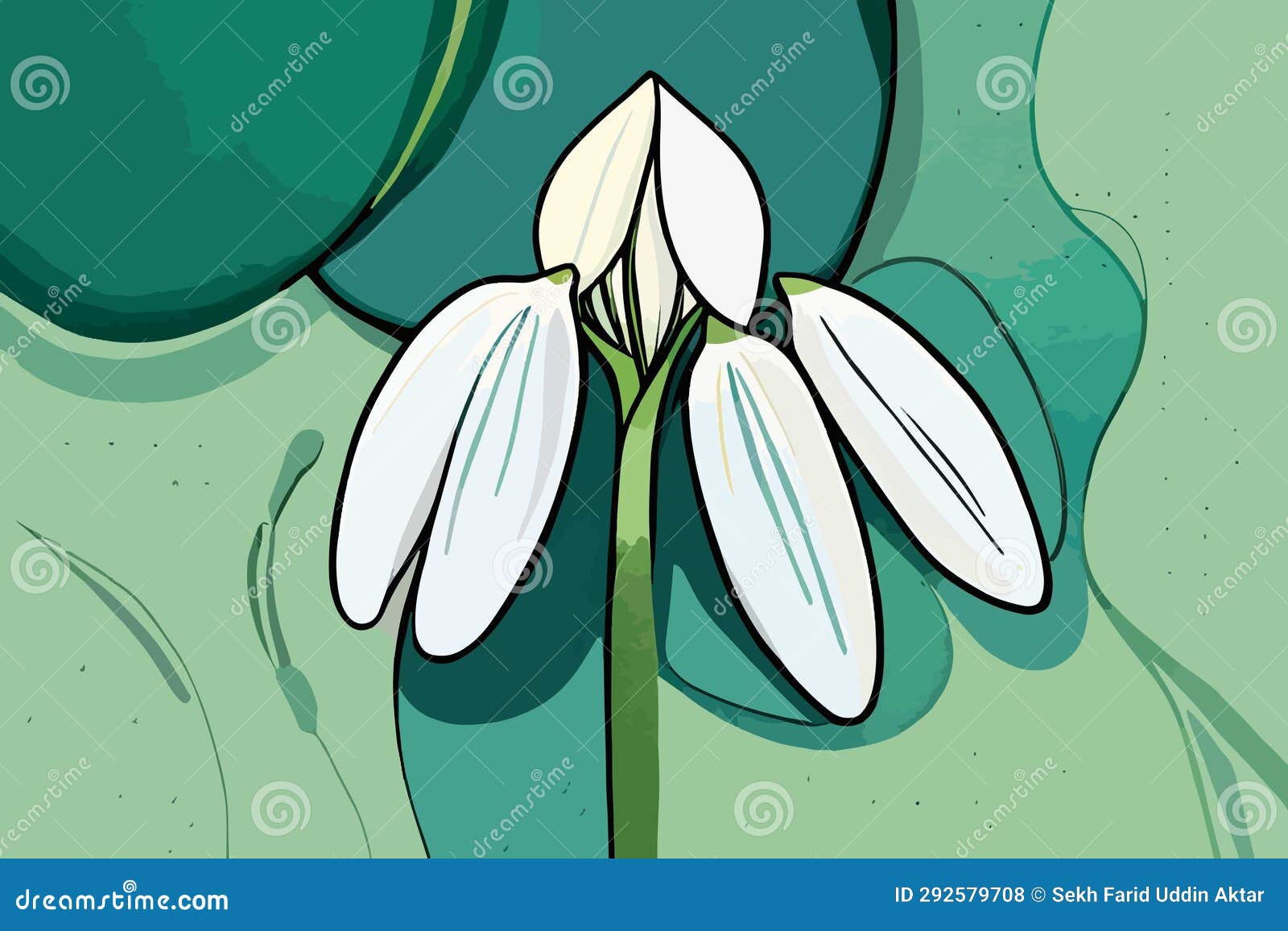 Snowdrop Flower Watercolor Art and Illustration Created with Ai Stock ...